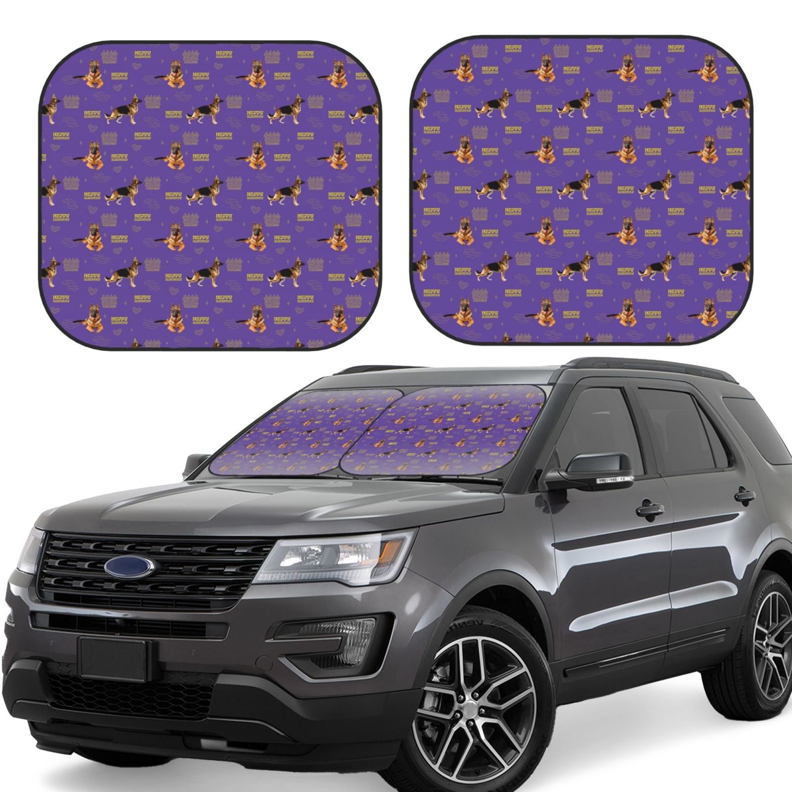 Balery 2 Piece German Shepherd Dog Car Windshield Sun Shade|Foldable ...