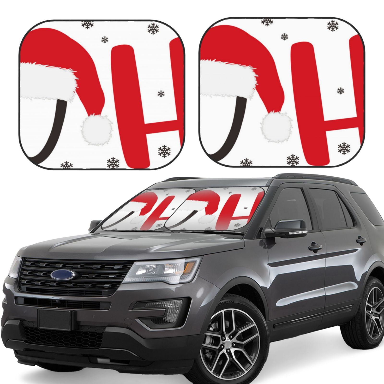 Balery 2 Piece HOHOHO Christmas Car Windshield Sun Shade|Foldable Front ...