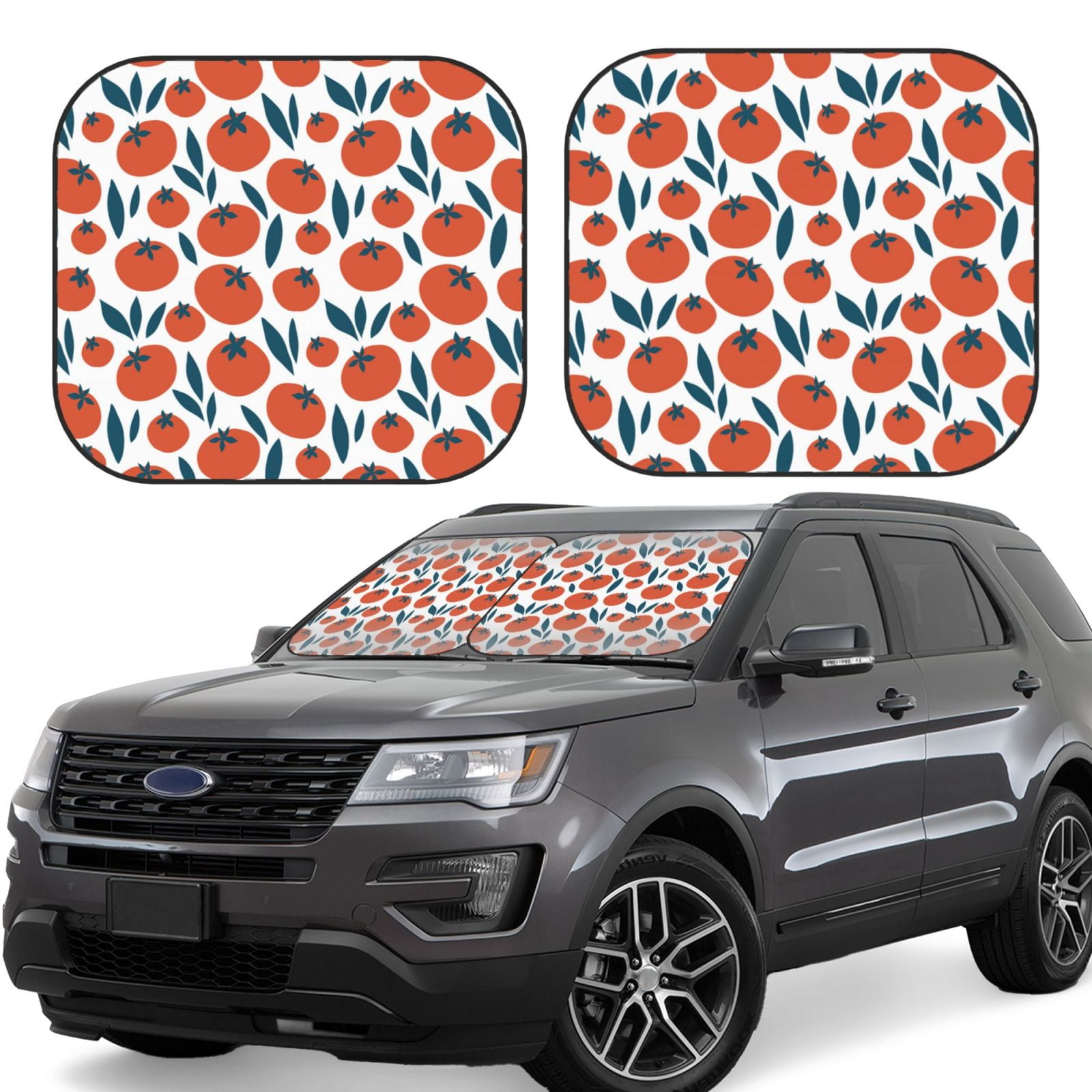 Balery 2 Piece Hand Drawn Tomatoes Car Windshield Sun Shade|Foldable ...