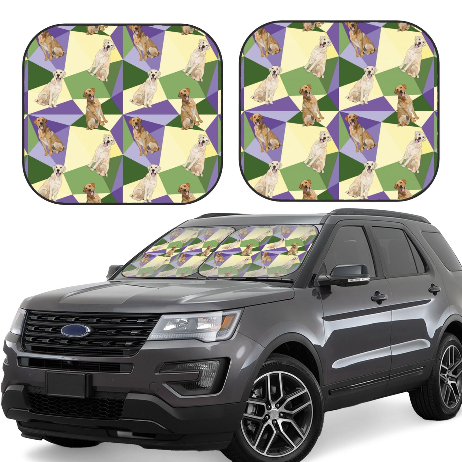 Balery 2 Piece Labrador Retriever Dog Car Windshield Sun Shade|Foldable ...