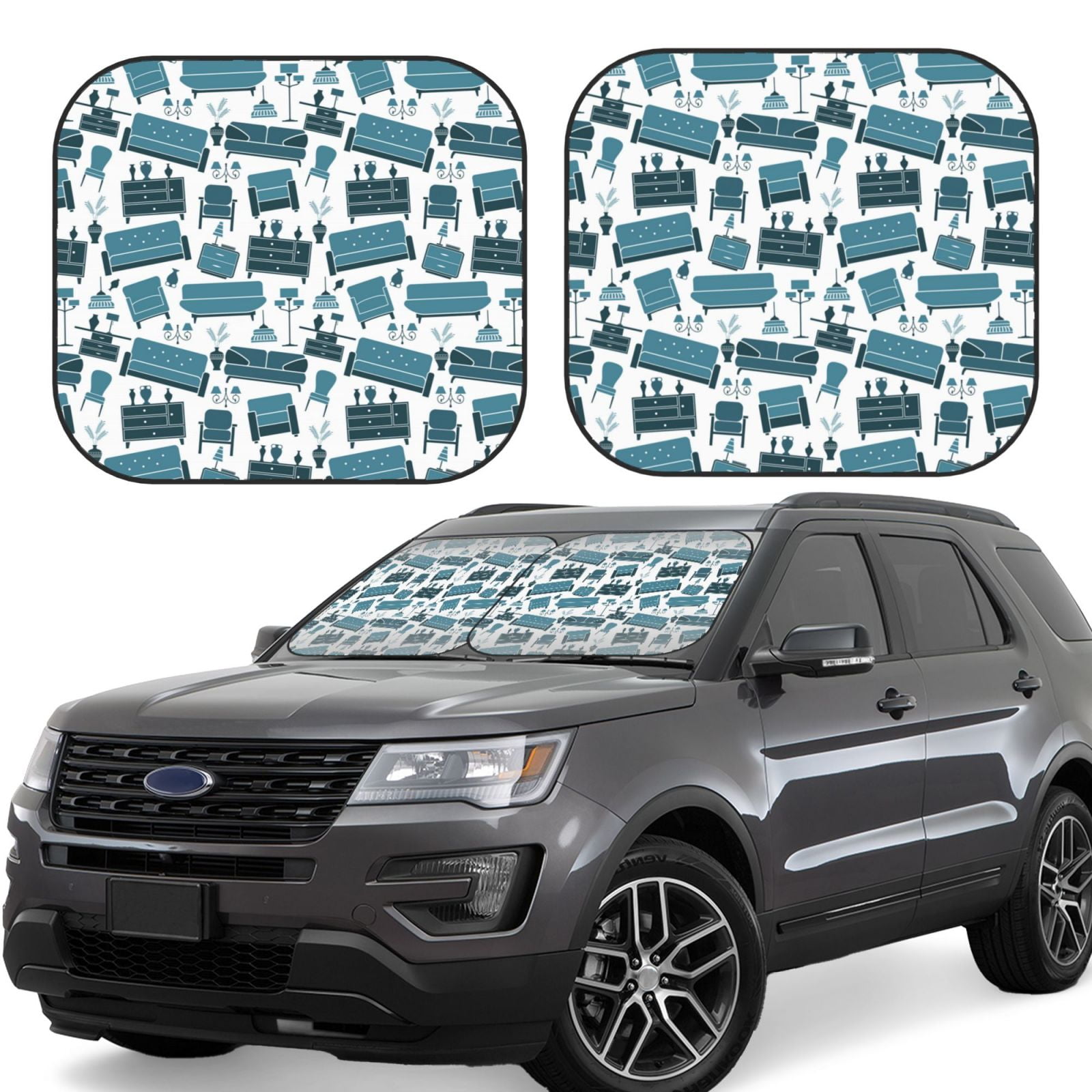 Balery 2 Piece Modern Furniture Car Windshield Sun Shade|Foldable Front ...