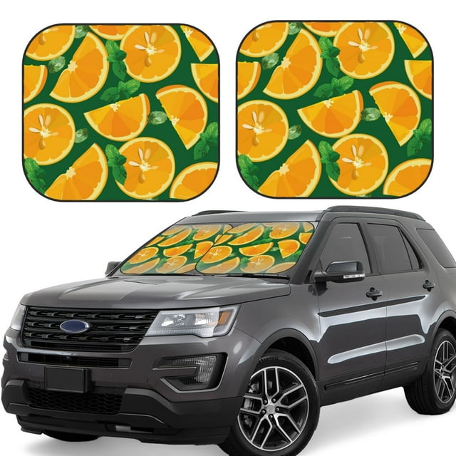 Balery 2 Piece Orange Car Windshield Sun Shade|Foldable Front ...