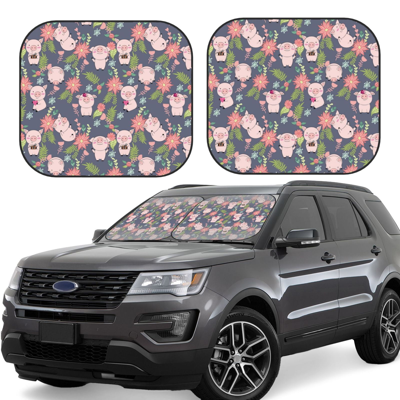 Balery 2 Piece Pigs 1 Car Windshield Sun Shade|Foldable Front ...