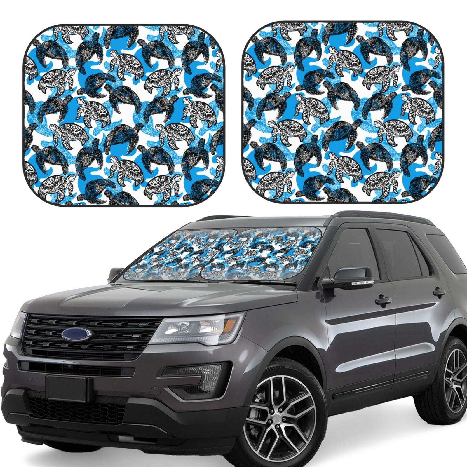 Balery 2 Piece Sea Turtle Life Car Windshield Sun Shade|Foldable Front ...
