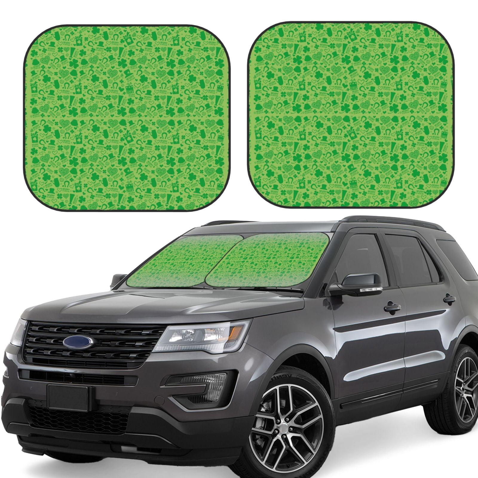 Balery 2 Piece St Patrick's Day Car Windshield Sun Shade|Foldable Front ...