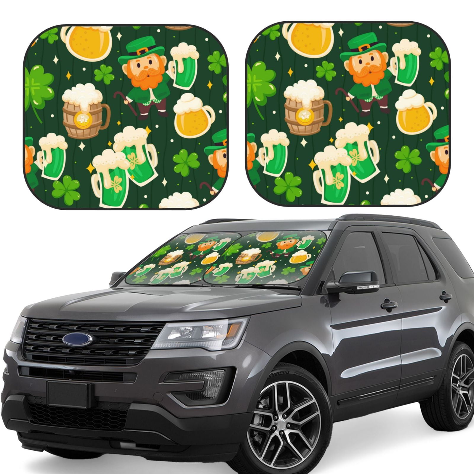 Balery 2 Piece St Patrick's Day10 Car Windshield Sun Shade|Foldable ...