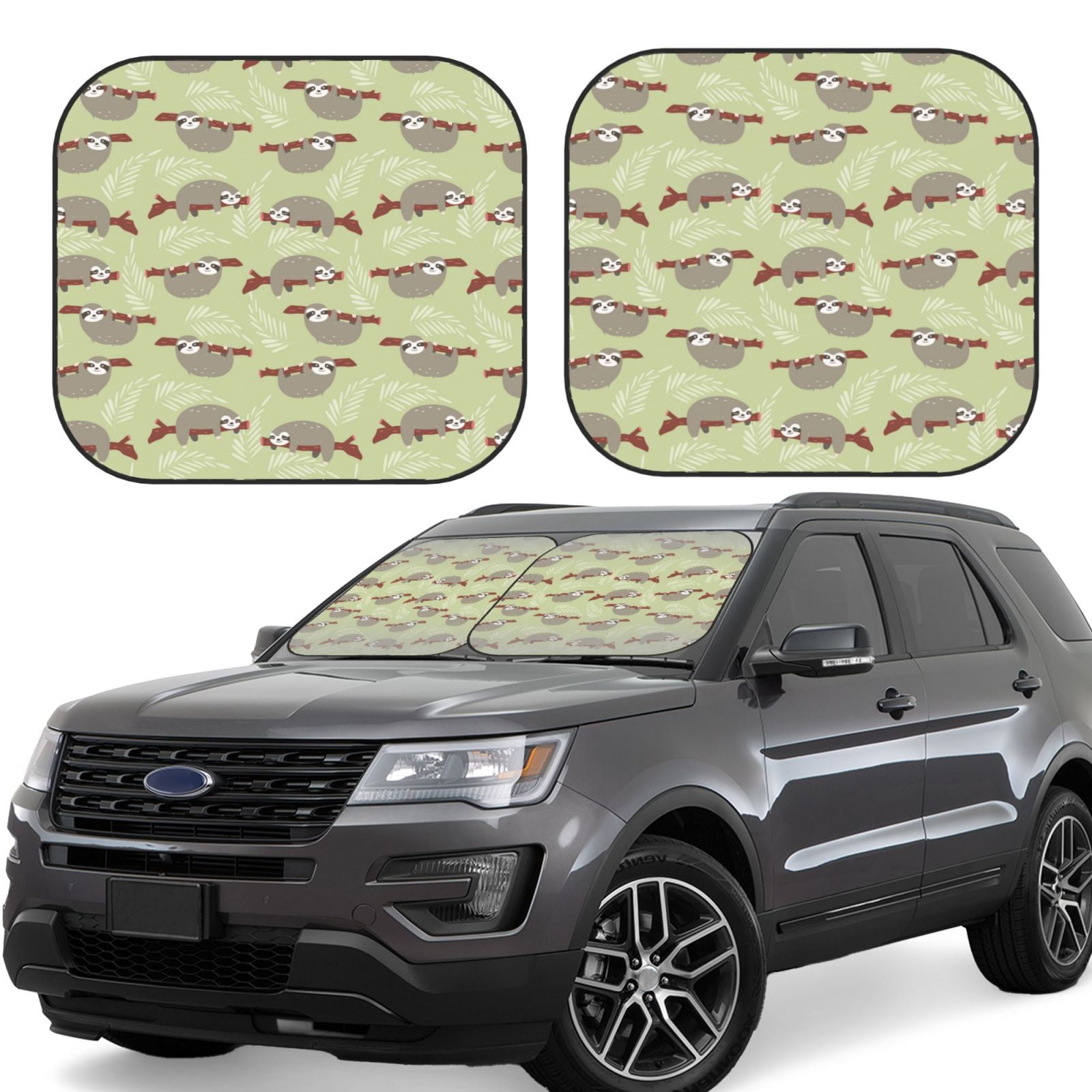 Balery 2 Piece Twig Sloth Car Windshield Sun Shade|Foldable Front ...