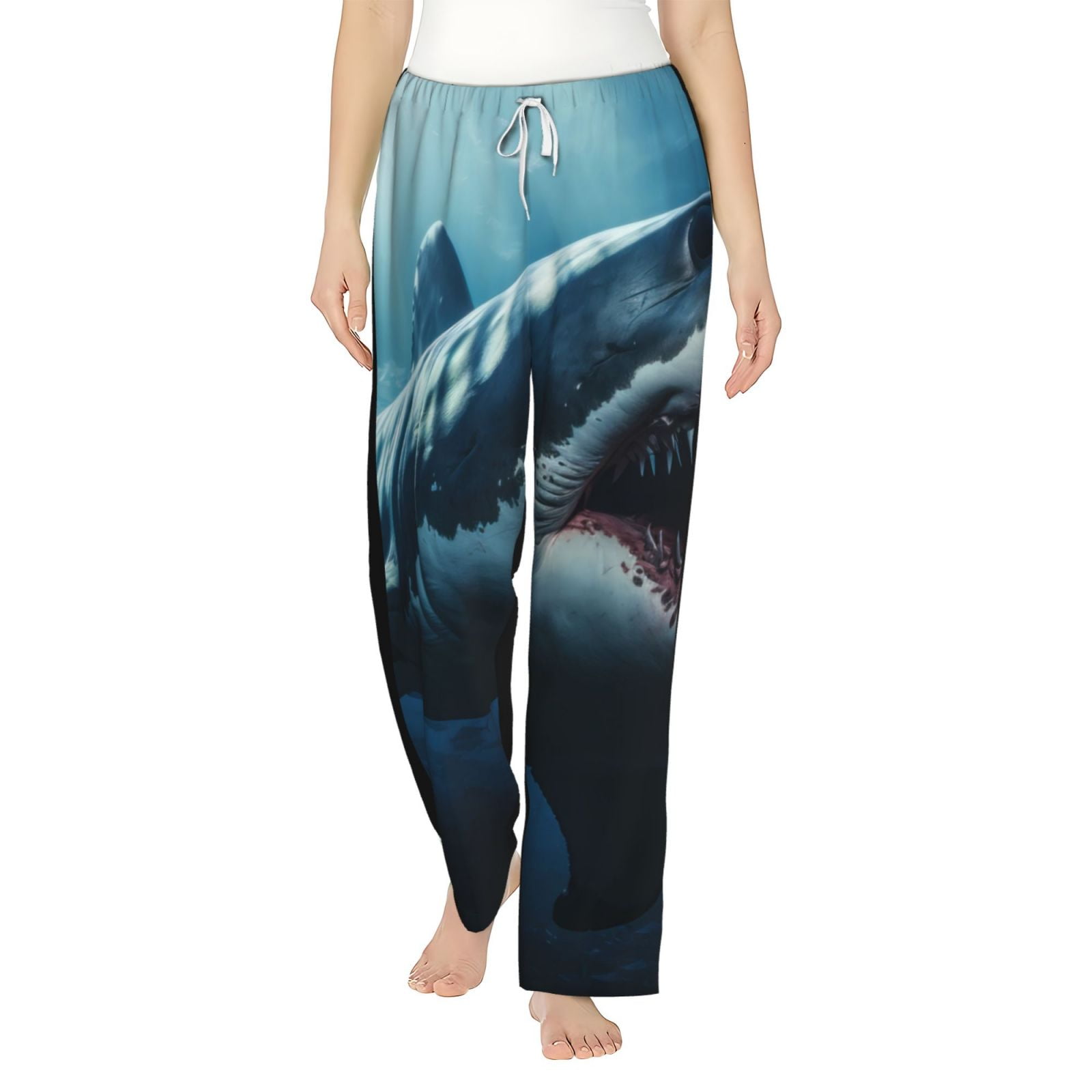 Balery 3D Realistic Shark print Women's Pajama Pants,Ultra Lightweight ...
