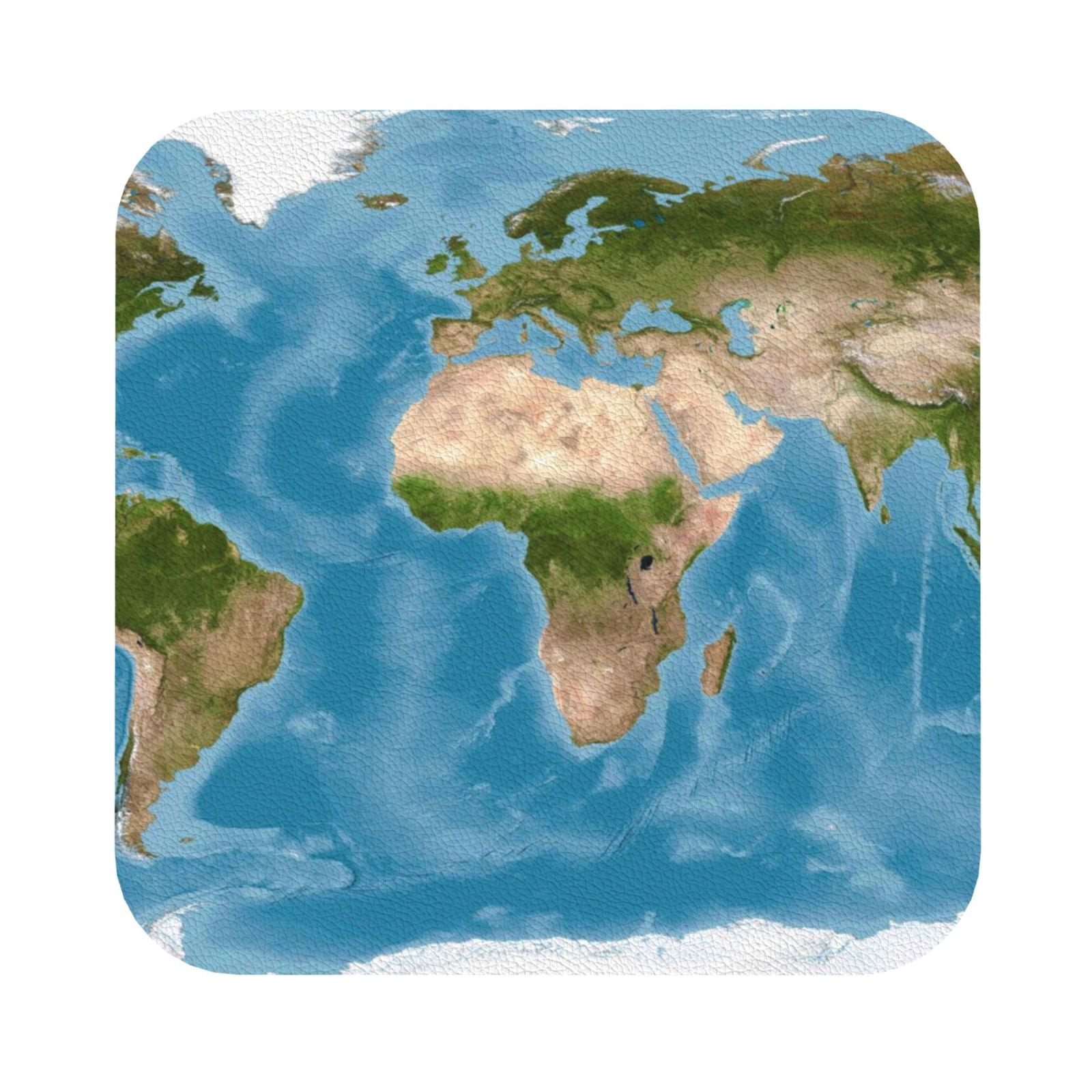 Balery 4 Pcs Earth View World Mapleather Coasters Set, Drink Table Cup ...