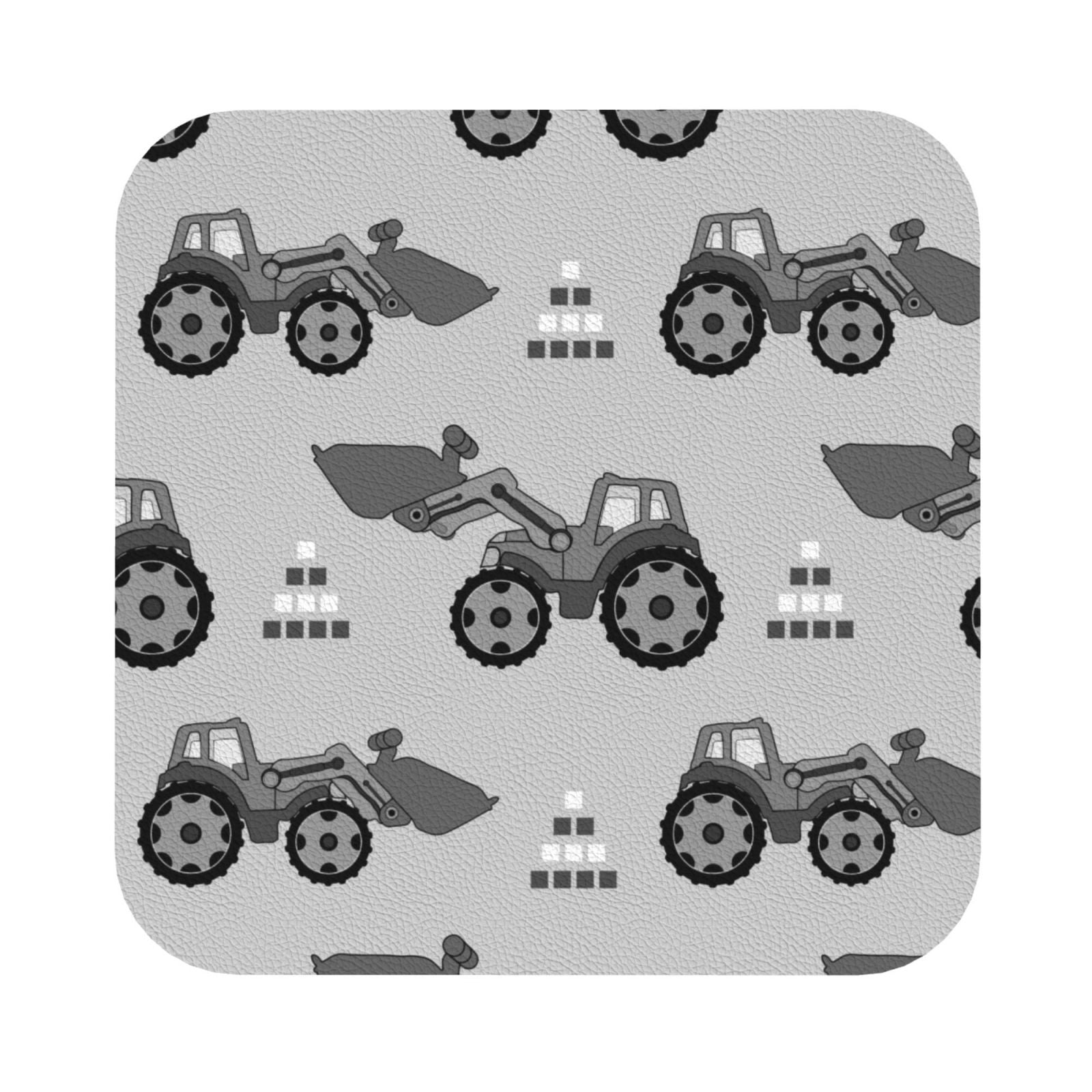 Balery 4 Pcs Gray Tractorleather Coasters Set, Drink Table Cup Coasters ...
