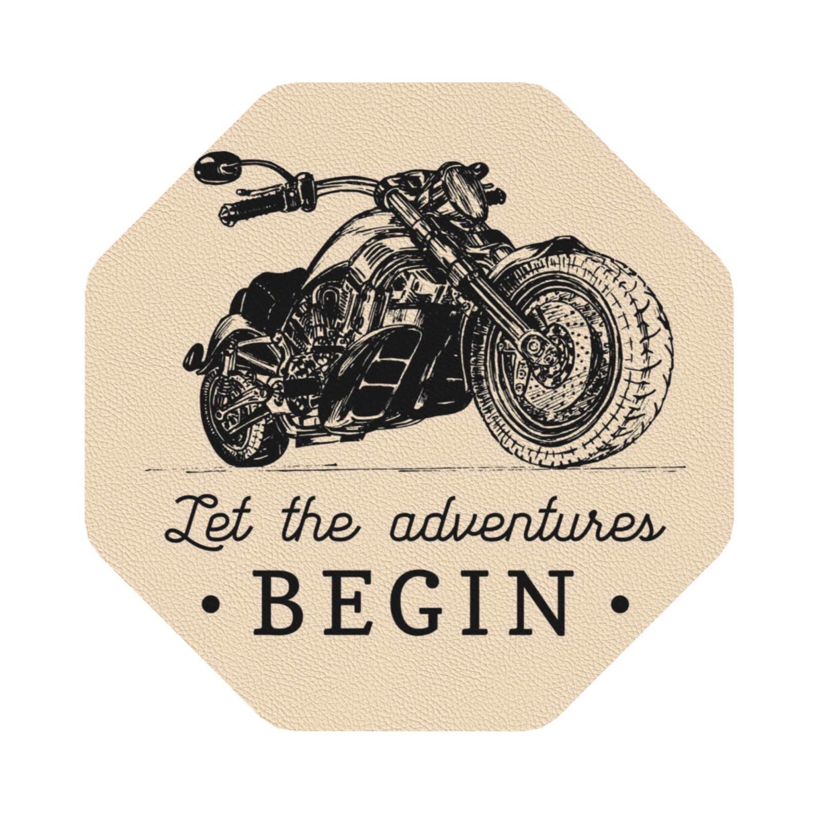 Balery 4 Pcs Let The Adventure Beginleather Coasters Set, Drink Table ...