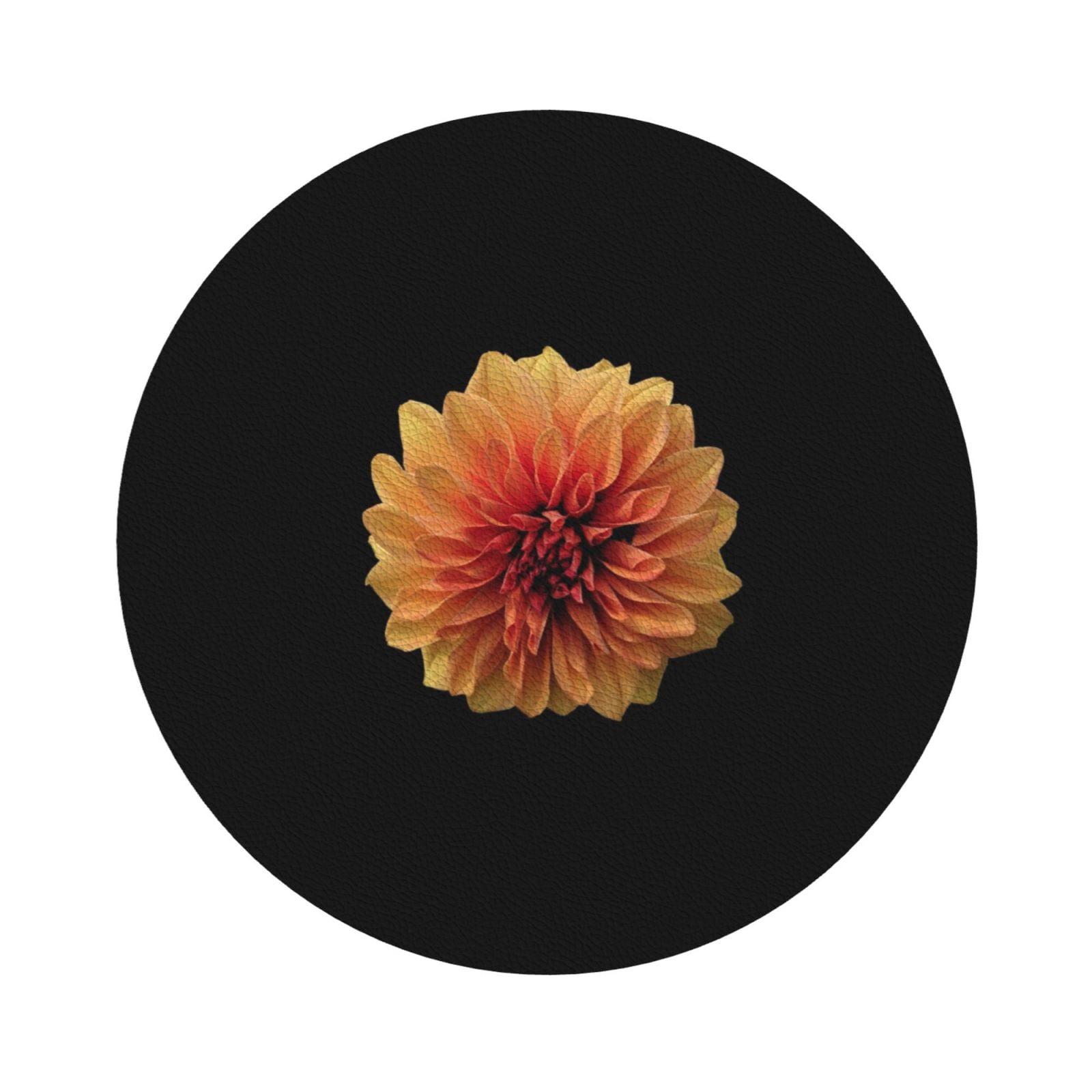 Balery 4 Pcs Orange Dalialeather Coasters Set, Drink Table Cup Coasters ...