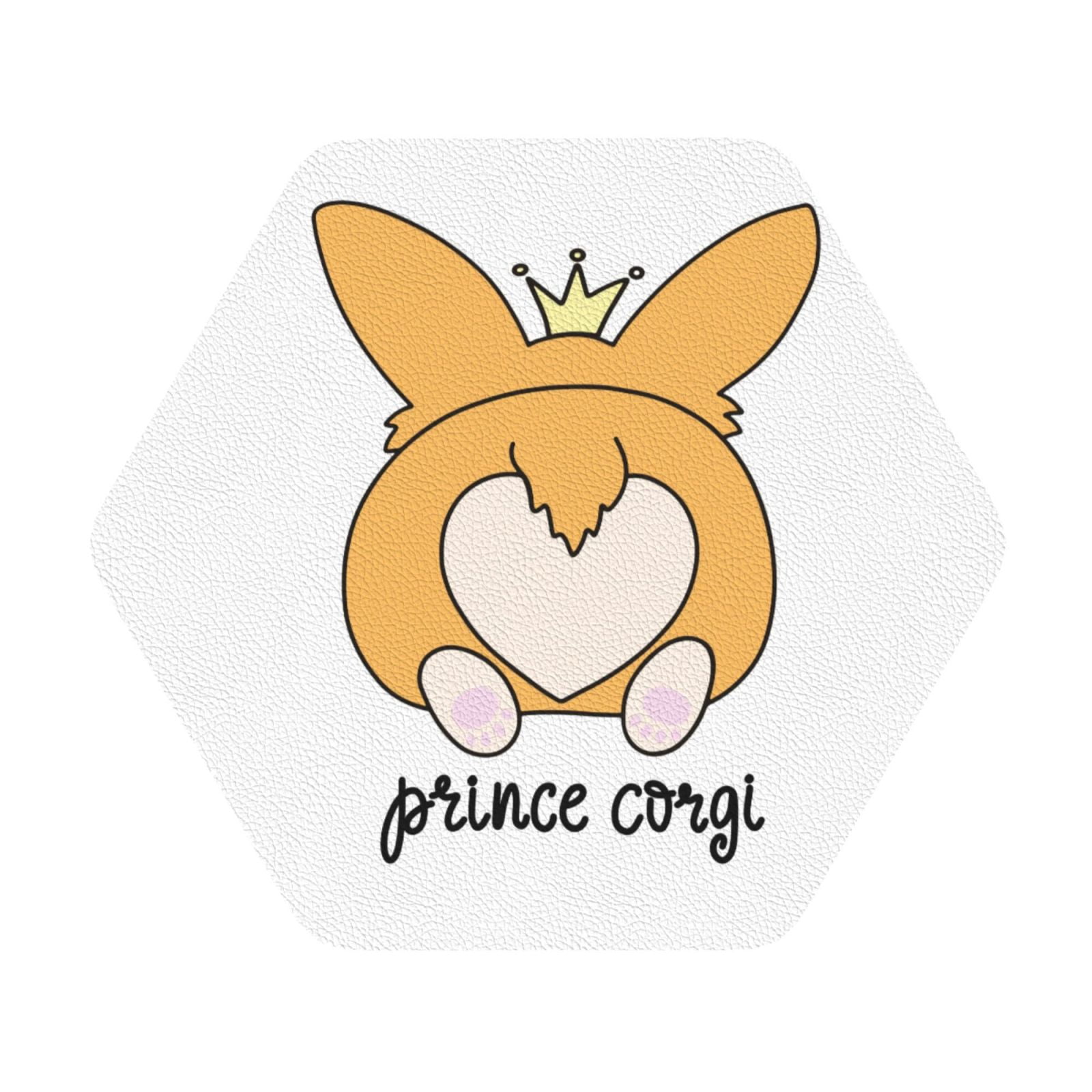 Balery 4 Pcs Prince Corgi Dogleather Coasters Set, Drink Table Cup ...