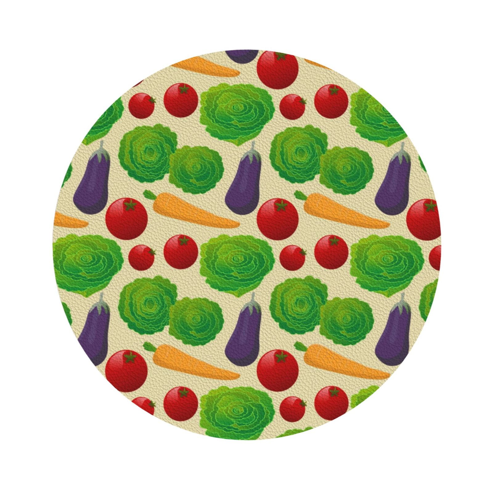 Balery 4 Pcs Vegetableleather Coasters Set, Drink Table Cup Coasters ...