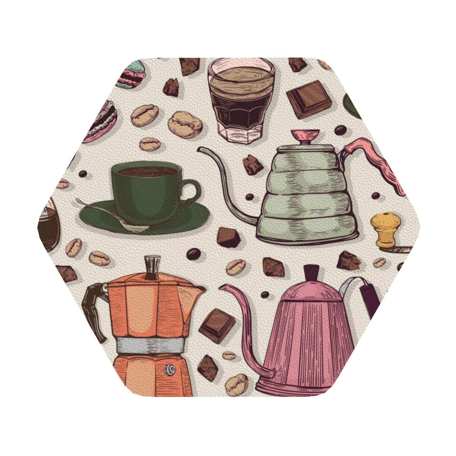 Balery 4 Pcs Vintage Coffeeleather Coasters Set, Drink Table Cup ...