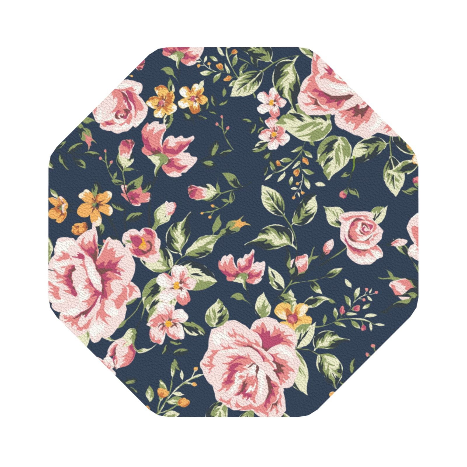 Balery 4 Pcs Vintage Floralleather Coasters Set, Drink Table Cup ...