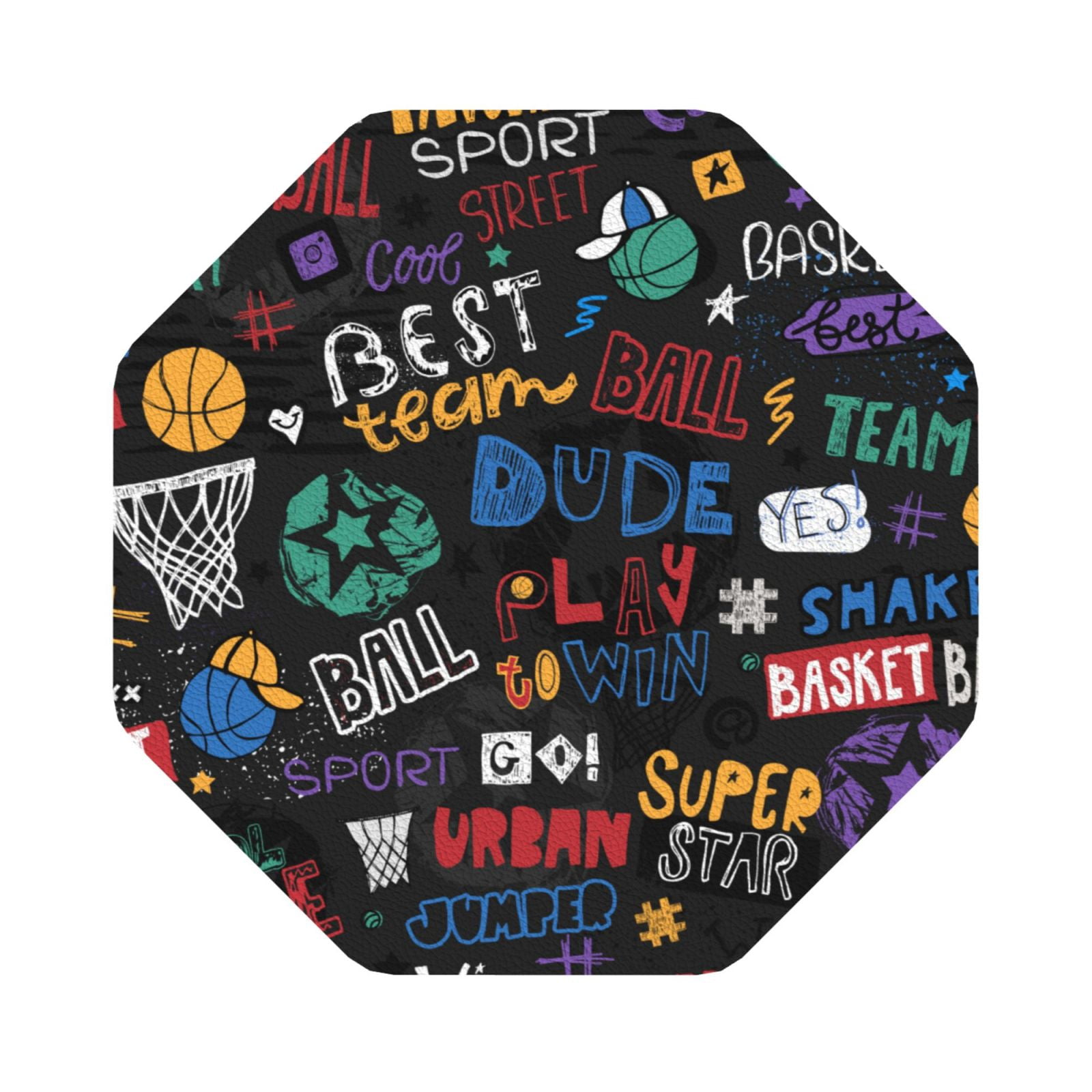 Balery 6 Pcs Basketballleather Coasters Set, Drink Table Cup Coasters ...