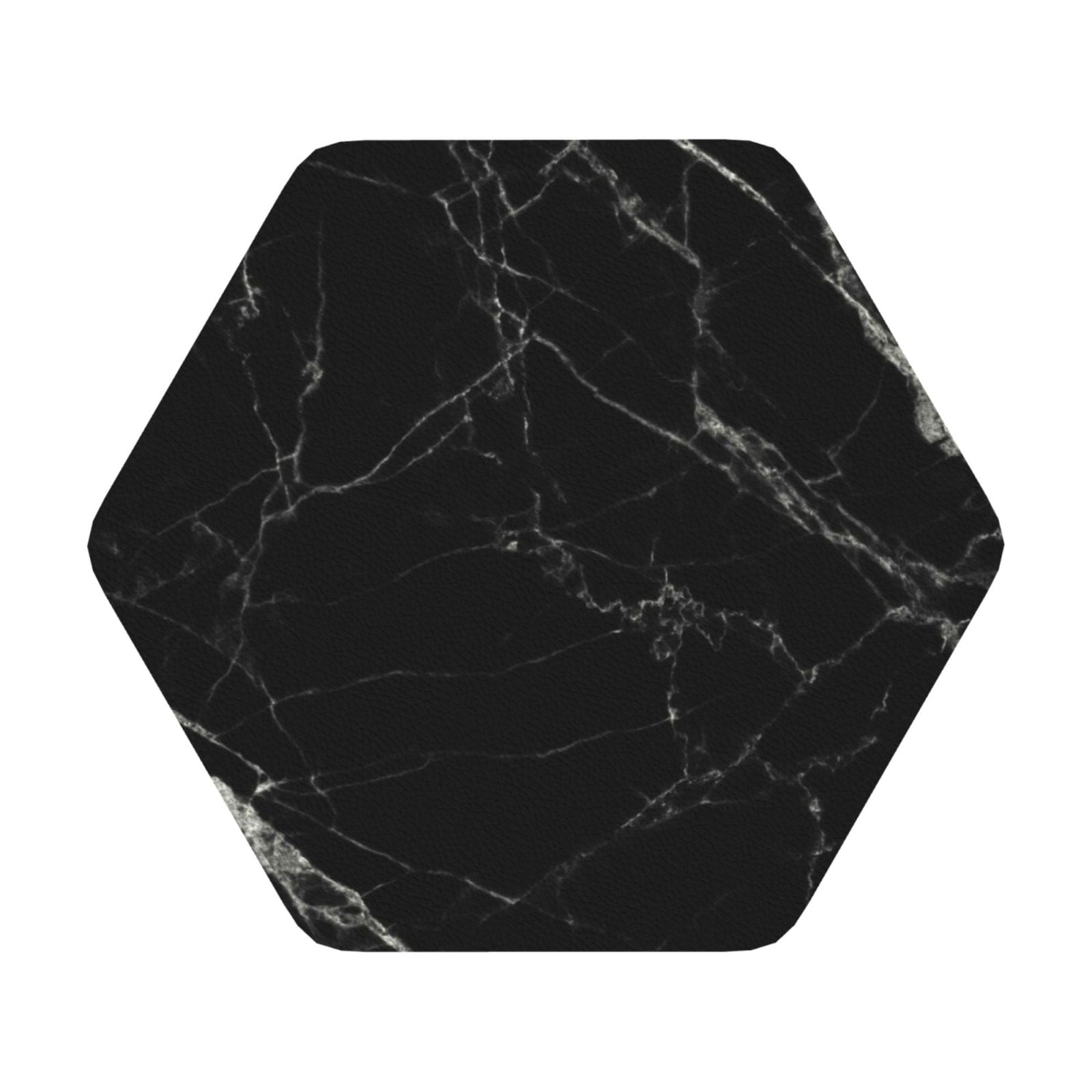 Balery 6 Pcs Black Marble Texture Abstractleather Coasters Set, Drink ...