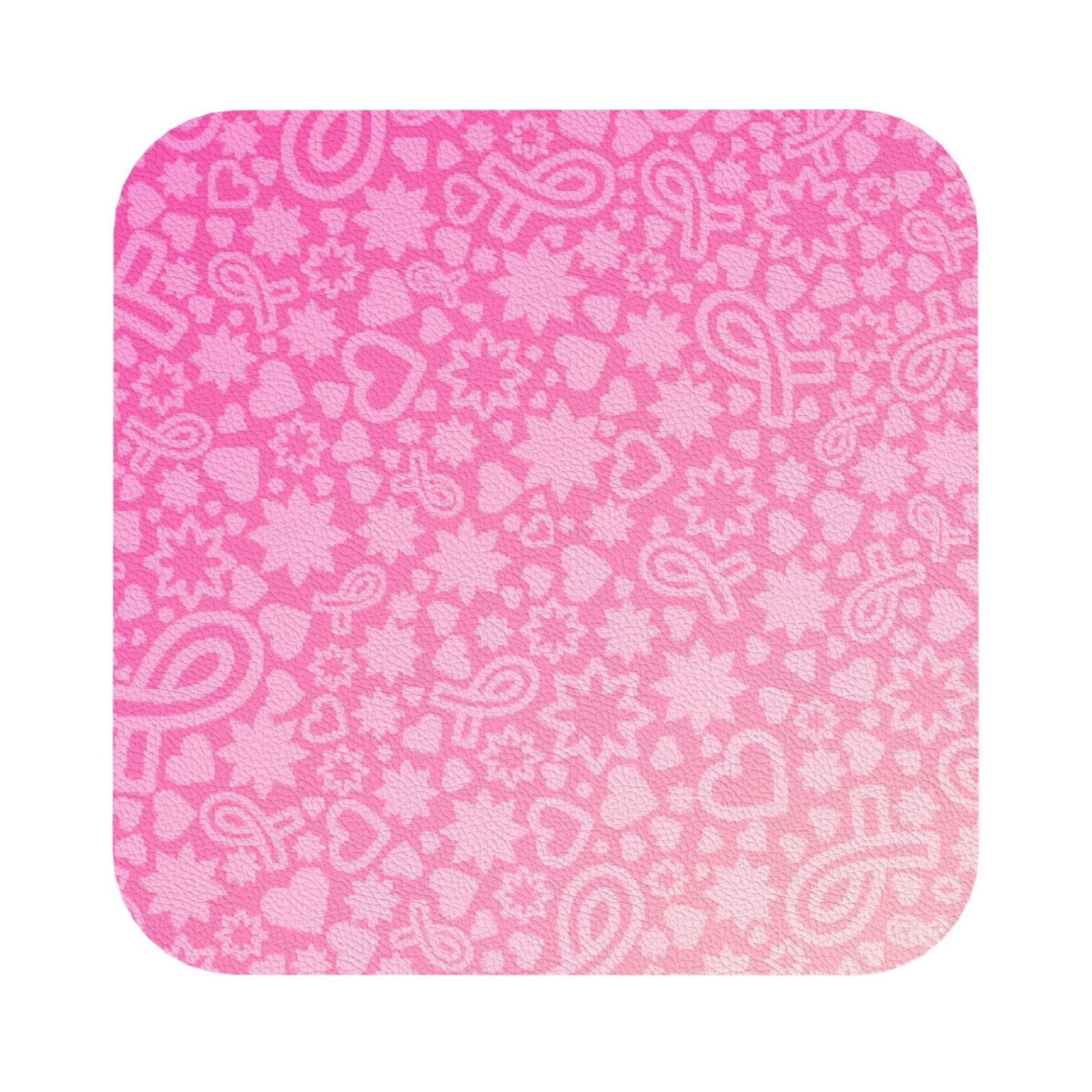 Balery 6 Pcs Breast Cancer Pink Ribbons Awarenessleather Coasters Set ...