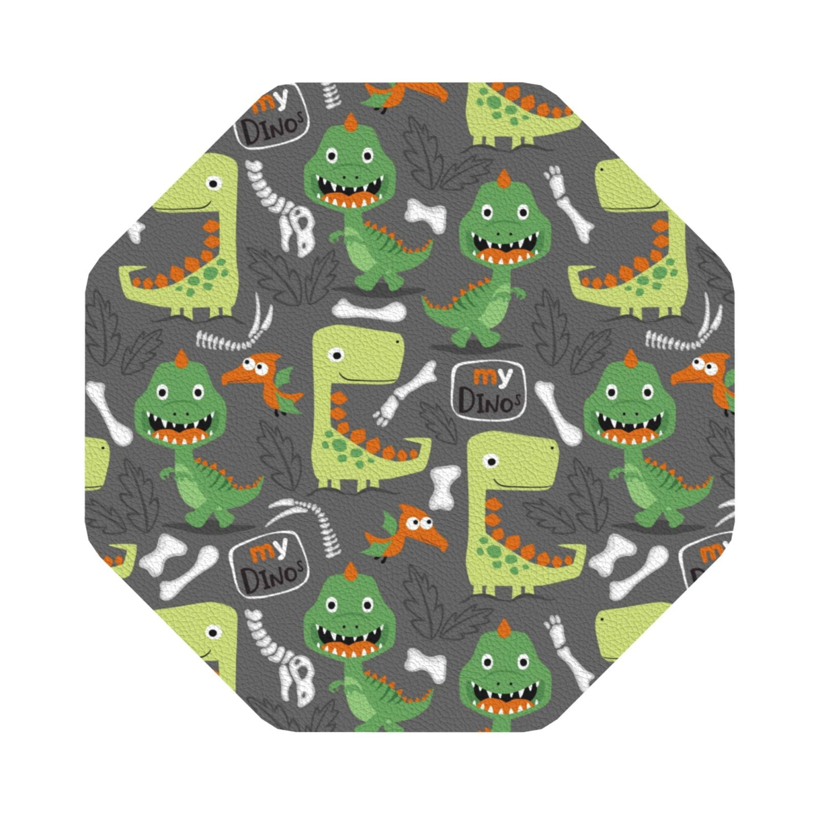 Balery 6 Pcs Cartoon Dinosaursleather Coasters Set, Drink Table Cup ...