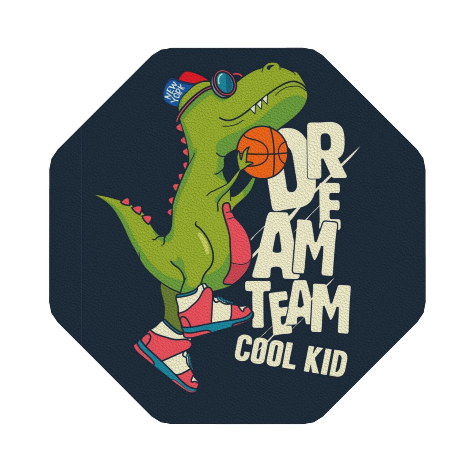 Balery 6 Pcs Dinosaur Basketball Playerleather Coasters Set, Drink ...