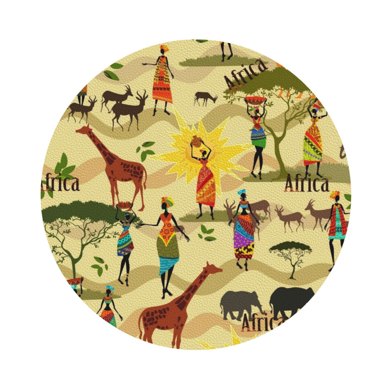 Balery 6 Pcs Ethnic Africanleather Coasters Set, Drink Table Cup ...