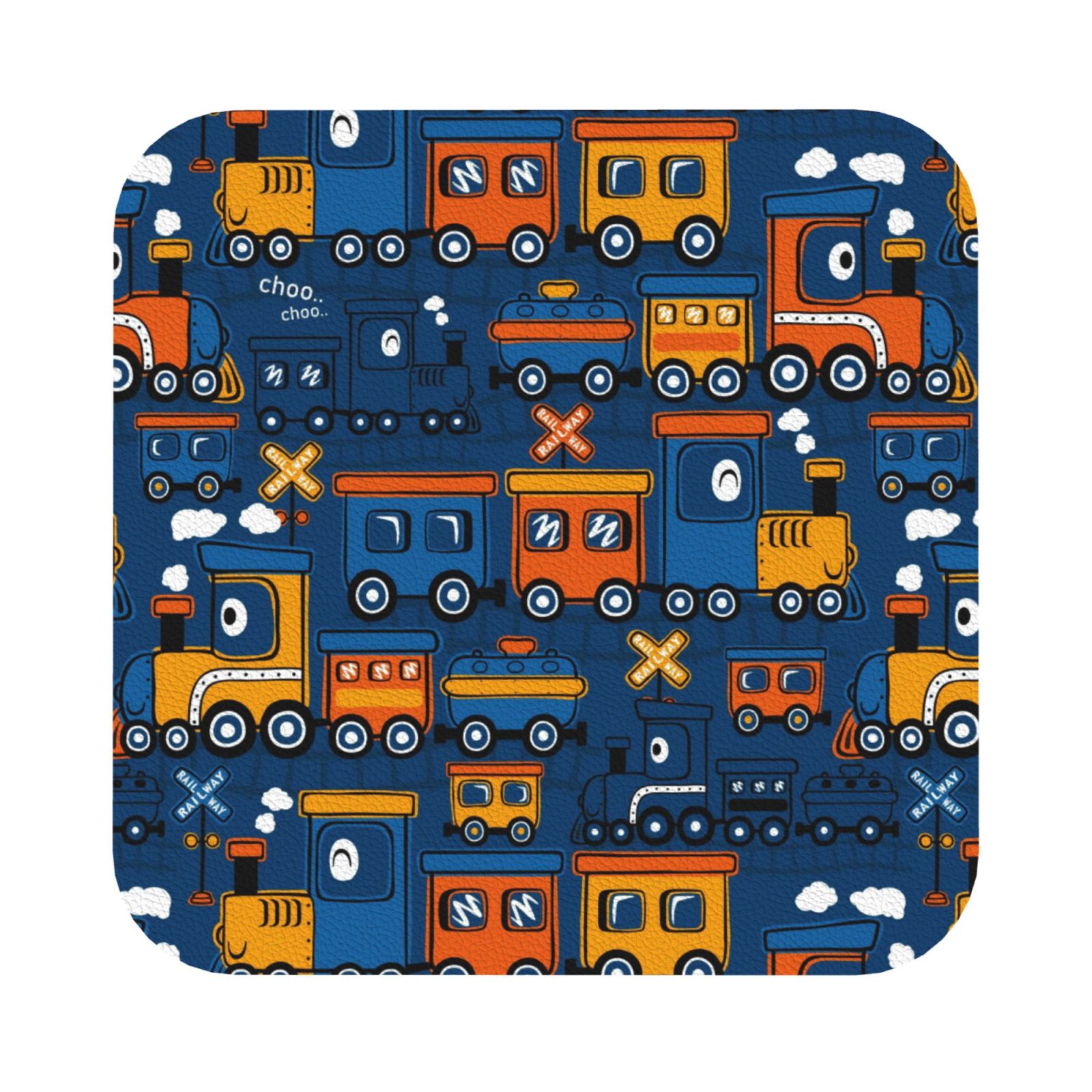 Balery 6 Pcs Funny Steam Trainleather Coasters Set, Drink Table Cup ...