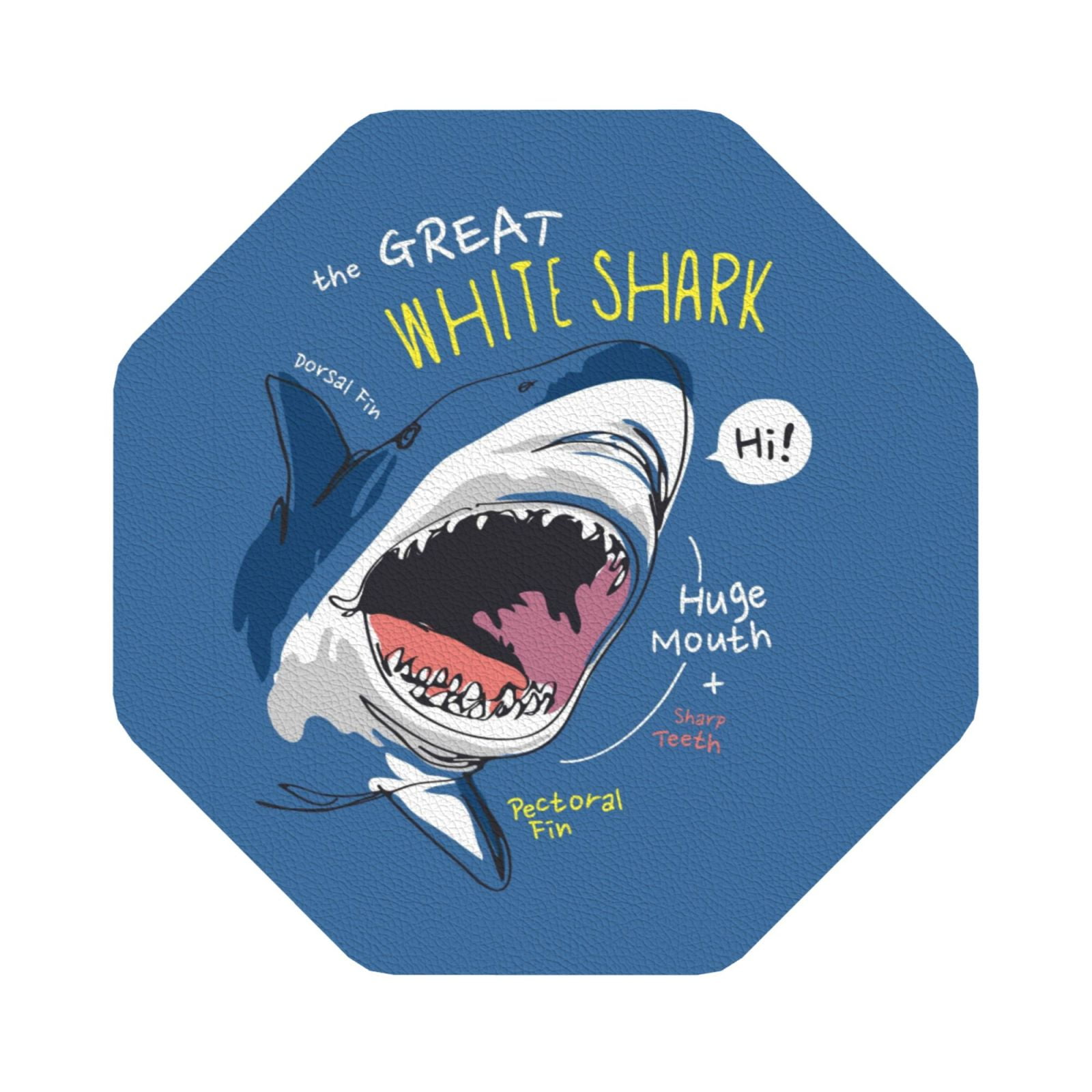 Balery 6 Pcs Great White Sharkleather Coasters Set, Drink Table Cup ...