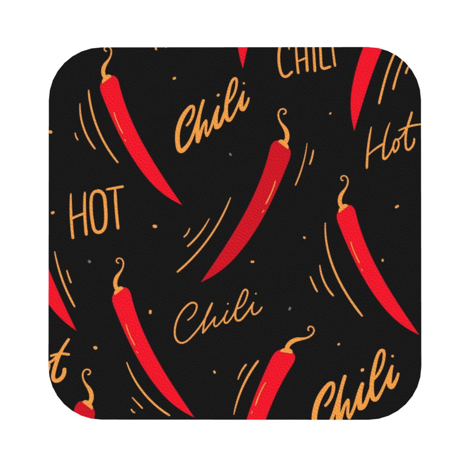 Balery 6 Pcs Hot Chilileather Coasters Set, Drink Table Cup Coasters ...