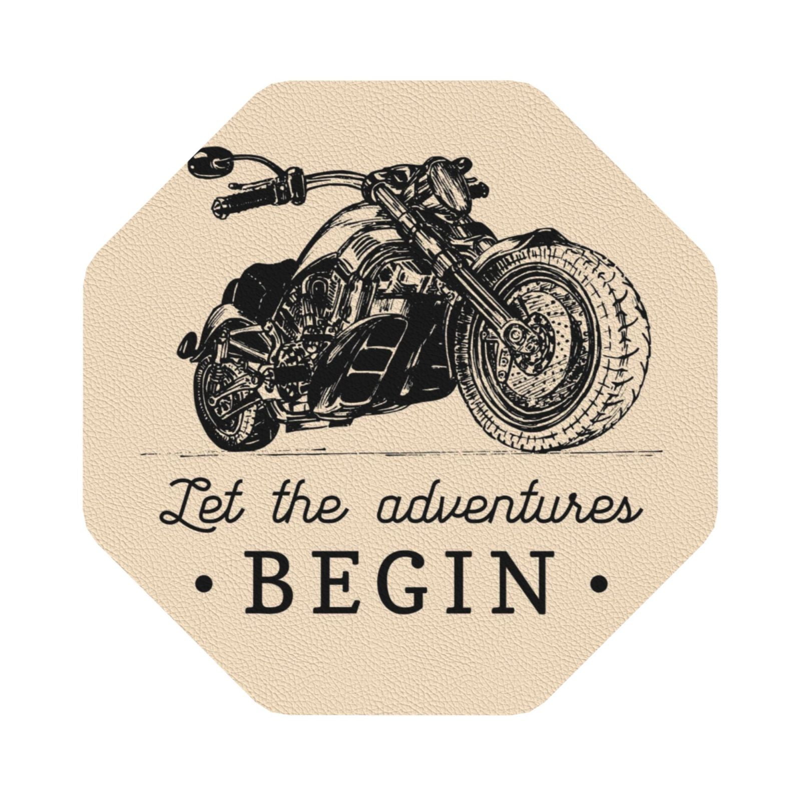 Balery 6 Pcs Let The Adventure Beginleather Coasters Set, Drink Table ...