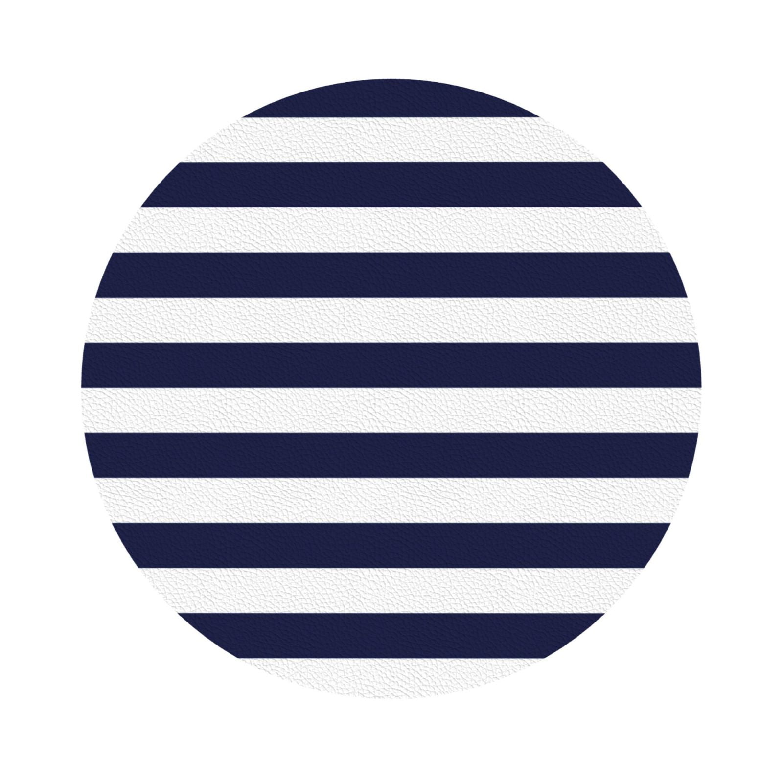Balery 6 Pcs Navy Blue And White Stripesleather Coasters Set, Drink ...