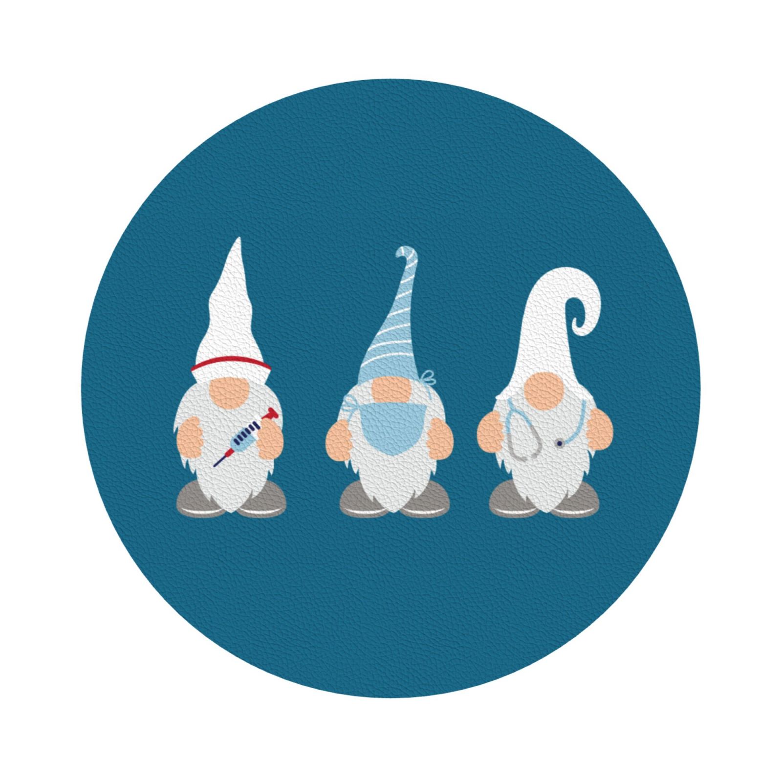 Balery 6 Pcs Nurse Doctor Gnomesleather Coasters Set, Drink Table Cup ...