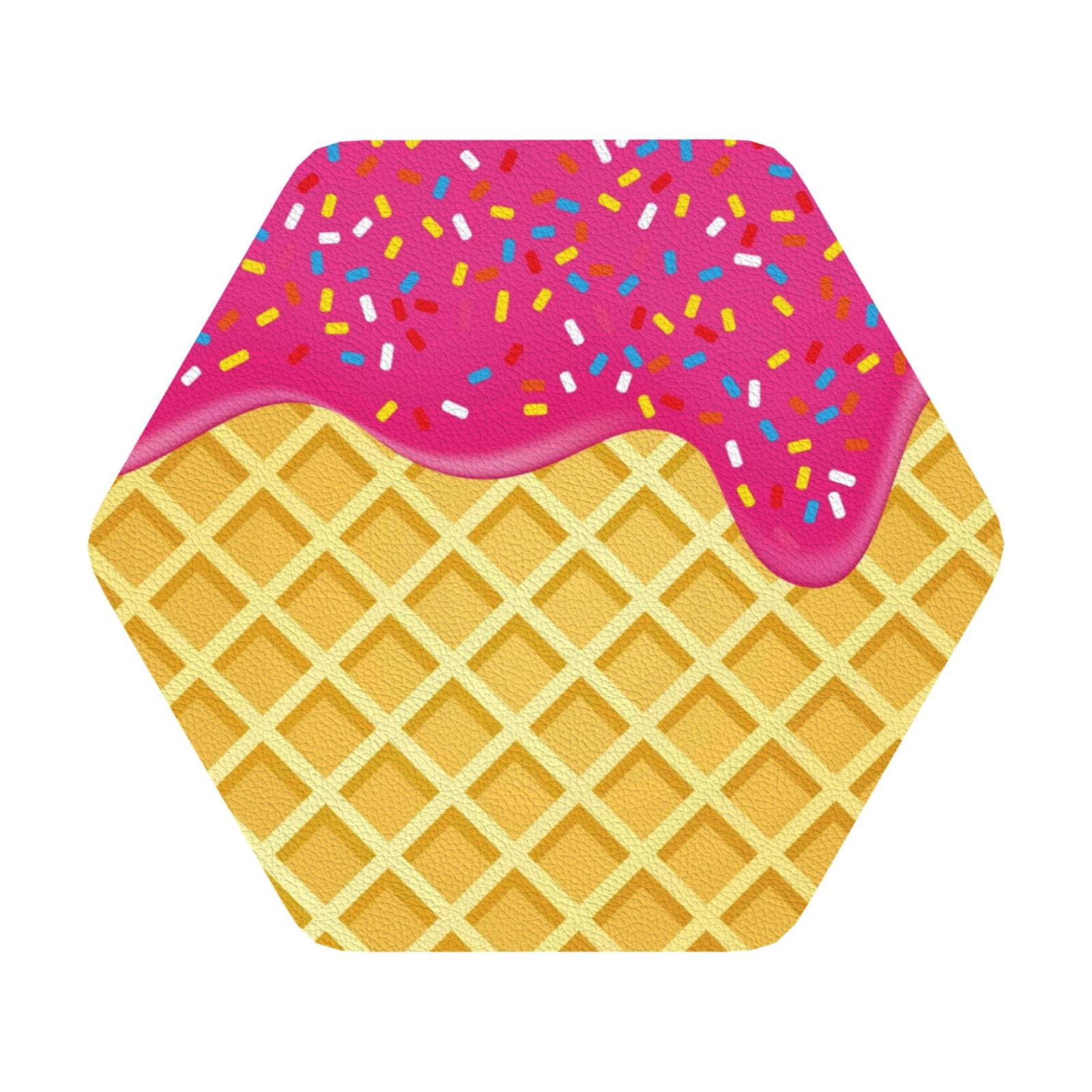 Balery 6 Pcs Red Ice Creamleather Coasters Set, Drink Table Cup ...