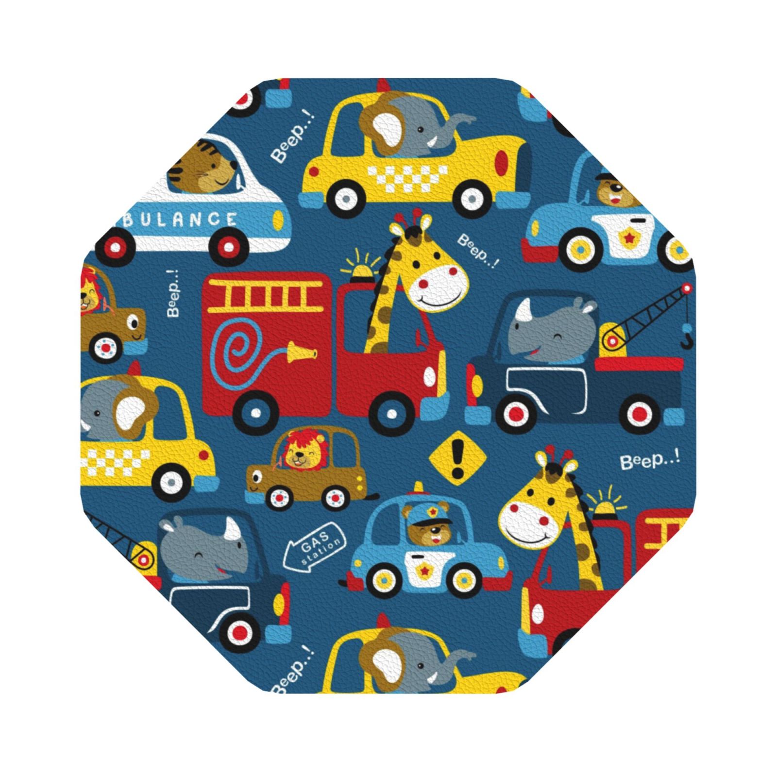 Balery 6 Pcs Vehicles Cartoon With Funny Driversleather Coasters Set ...