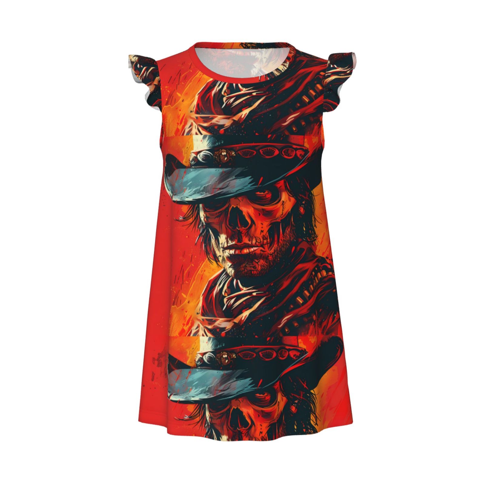 Balery 60s Western Skull Cowboy Princess Nightgown for Girls Flutter ...