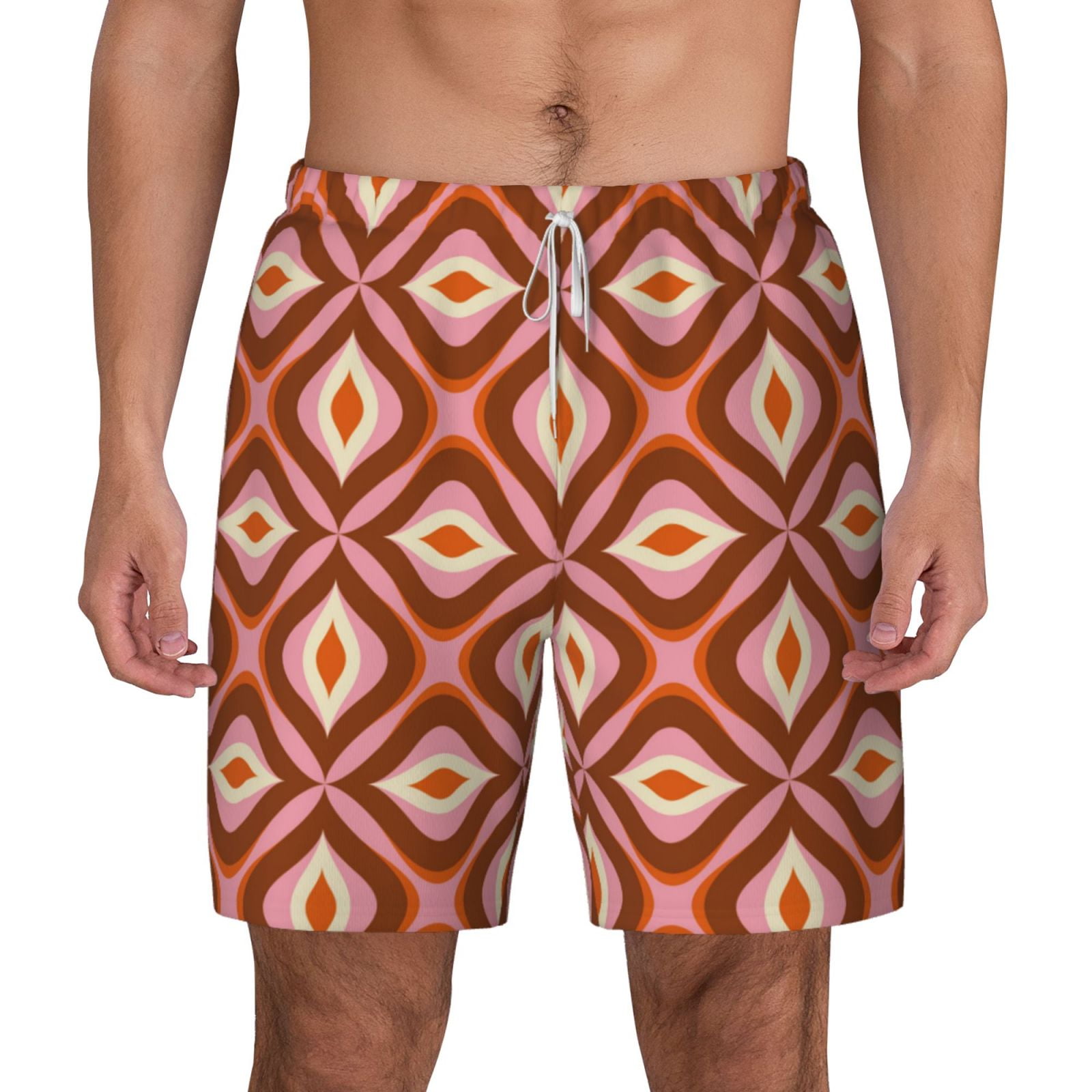 Balery 70s Retro Style Mens Swim Trunks Swim Shorts For Men Quick Dry