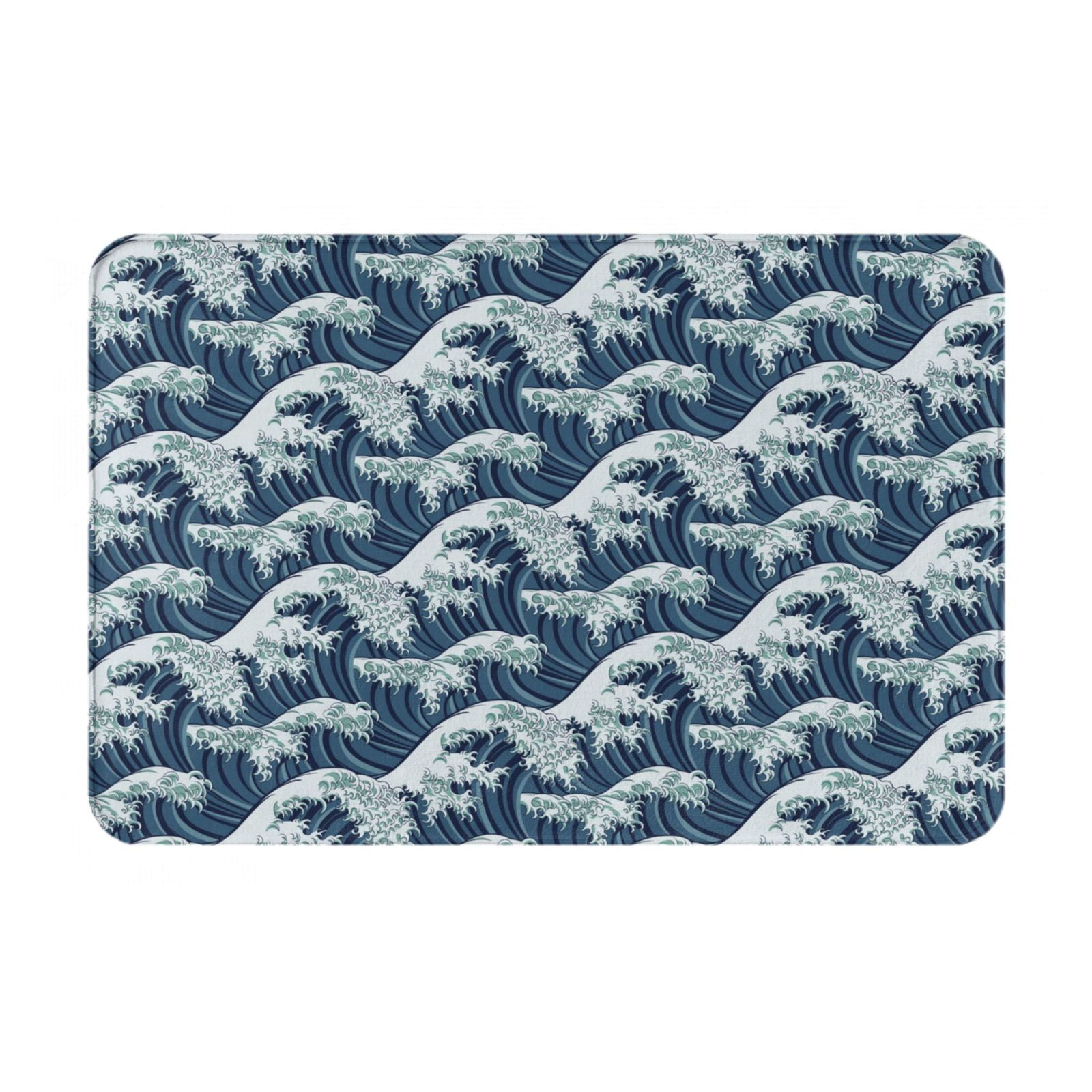Balery A Japanese Great Wave Doormat, Durable Flannel Fabric ...
