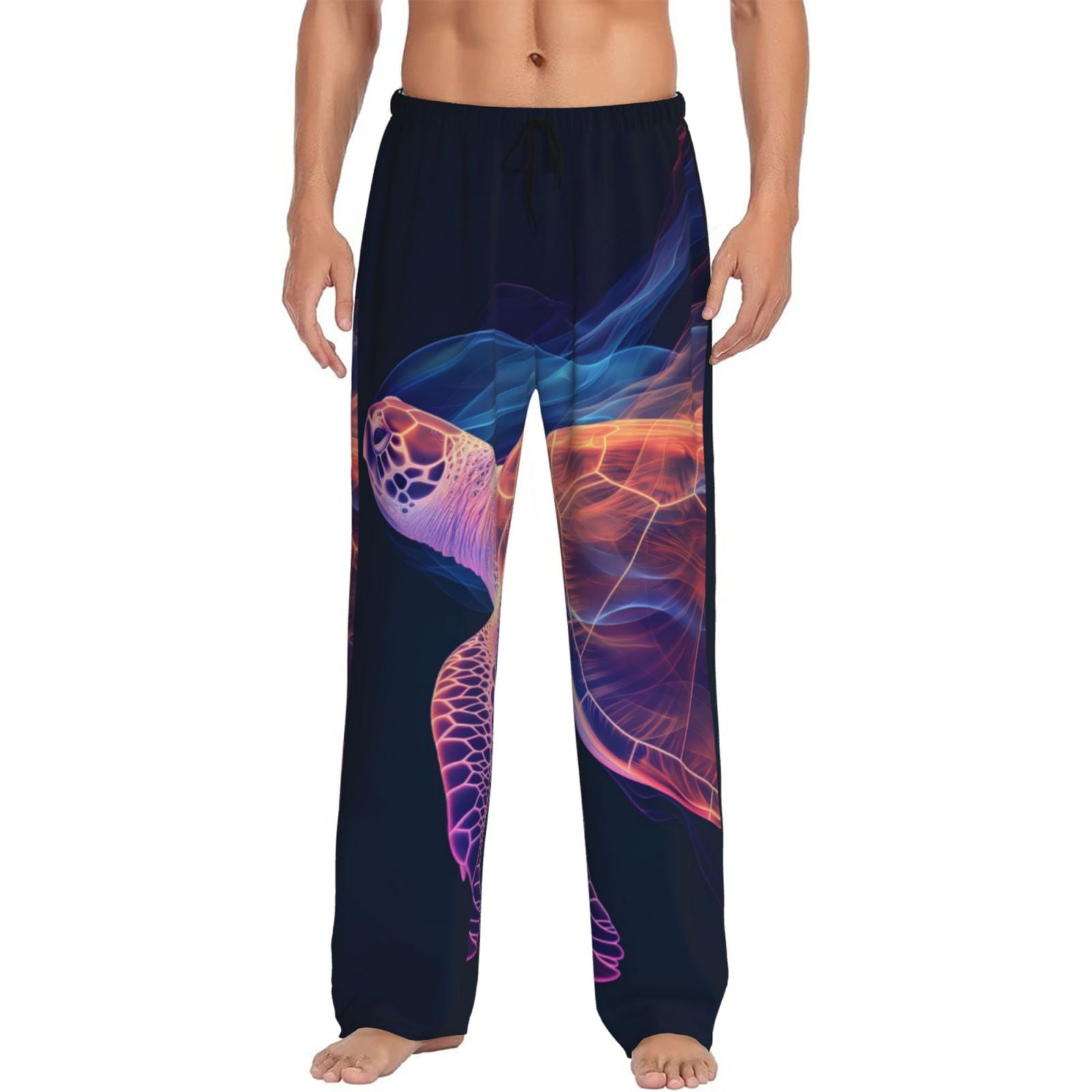 Balery Abstract Line Turtle print Men's Pajama Pants,Ultra Lightweight ...