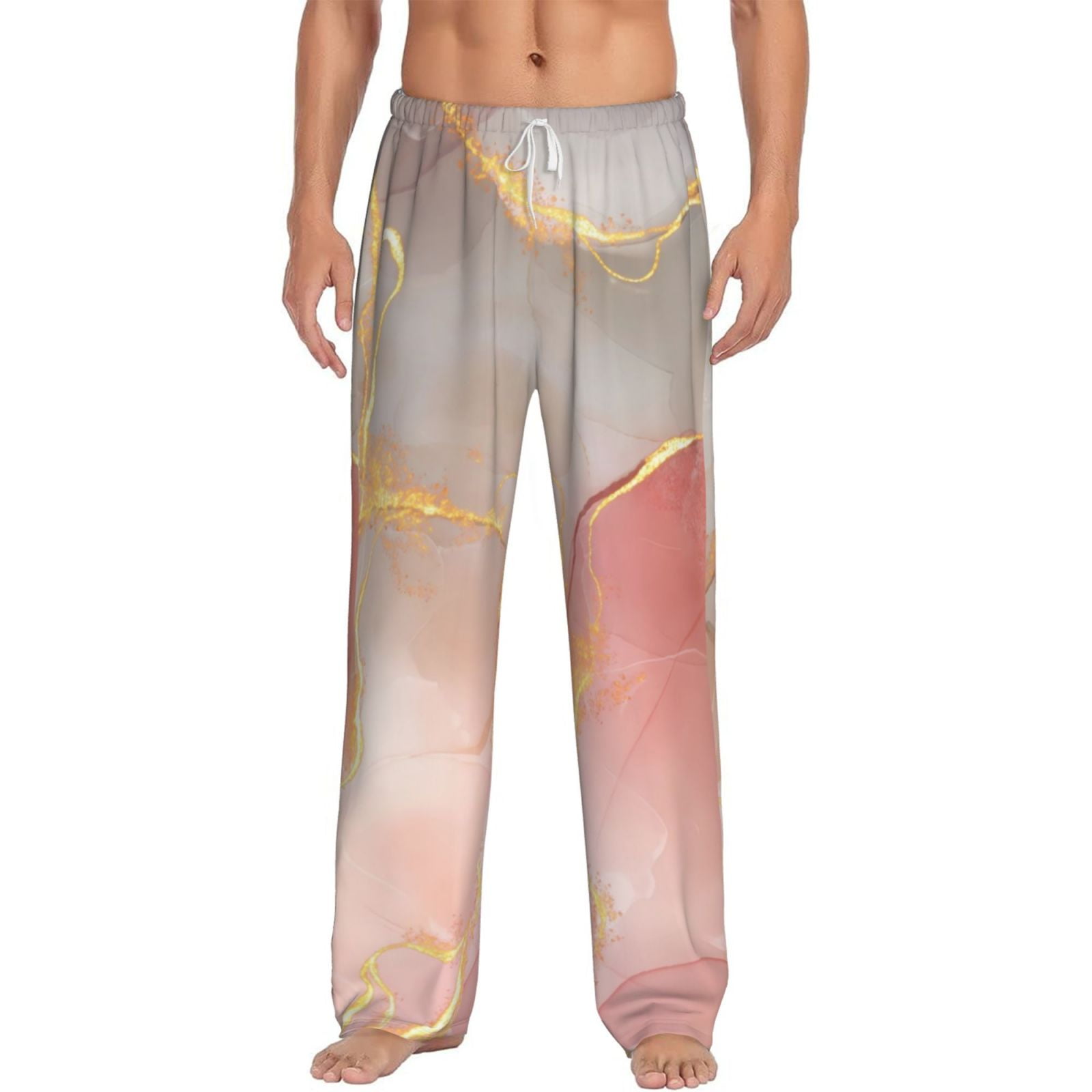 Balery Abstract Marble Texture print Men's Pajama Pants,Ultra ...