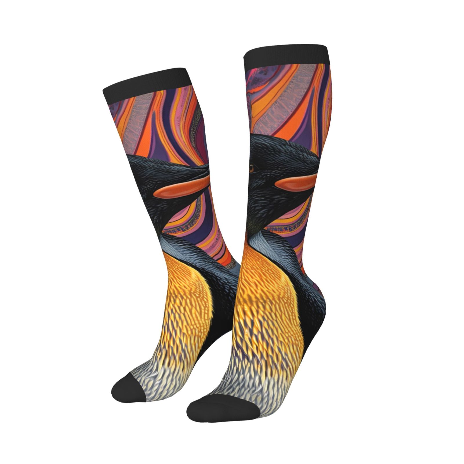 Balery Abstract Pattern Penguin Printed Novelty Socks Men's Women's ...