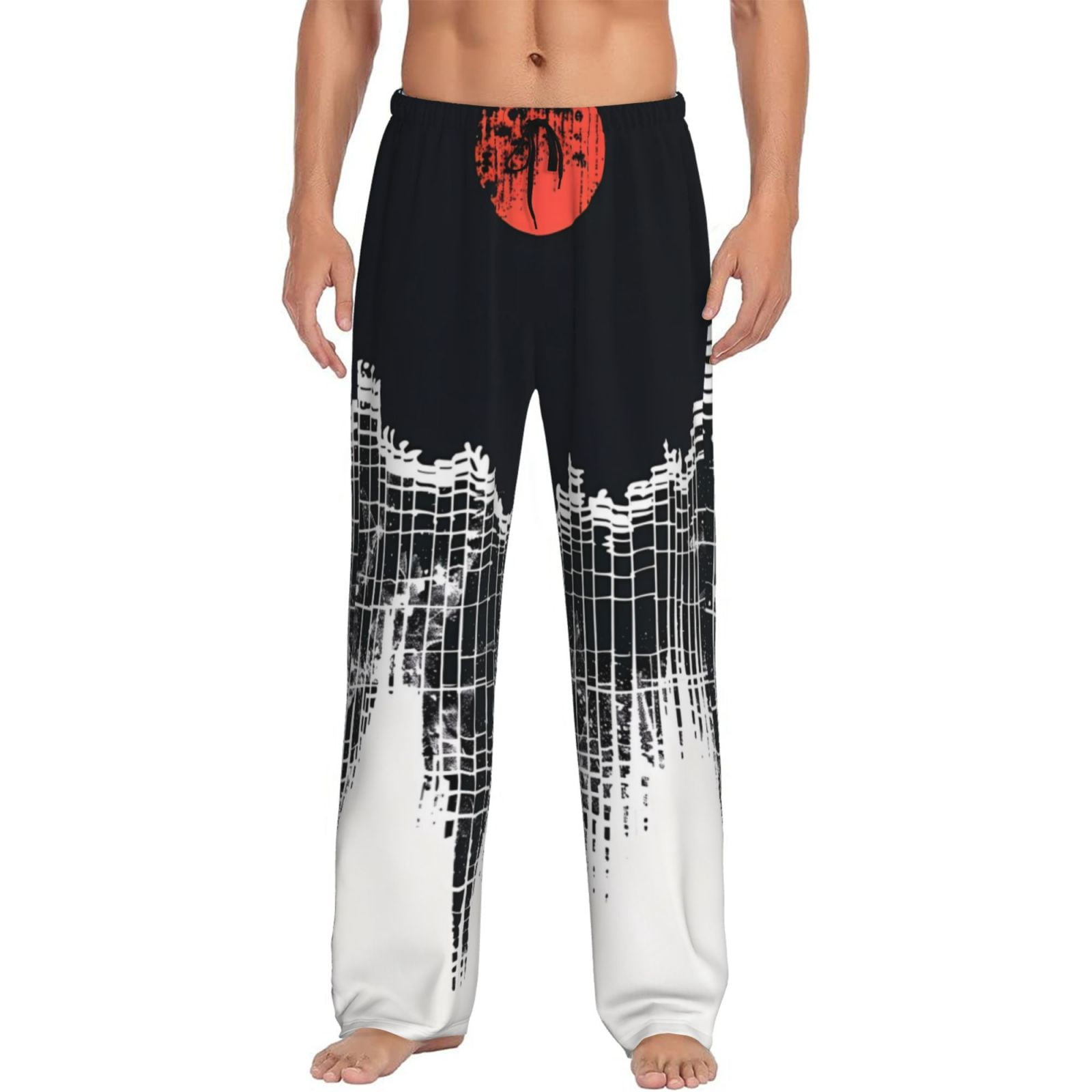 Balery Abstract Red Sun Design print Men's Pajama Pants,Ultra ...