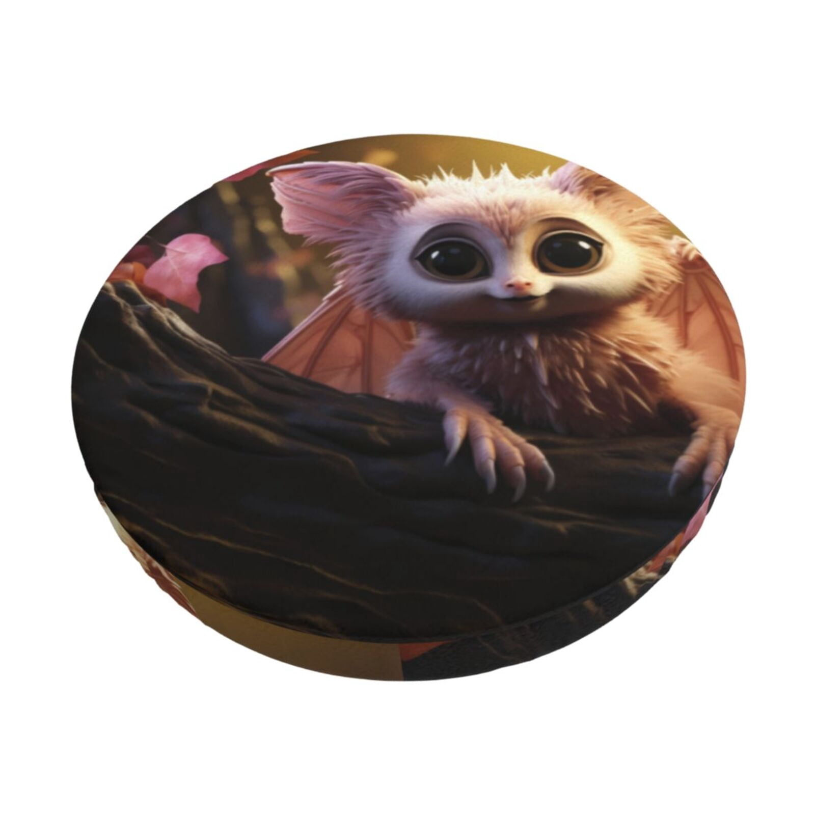 Balery Adorable Fluffy Bat Round Bar Stool Seat Covers Velvet Fabric ...