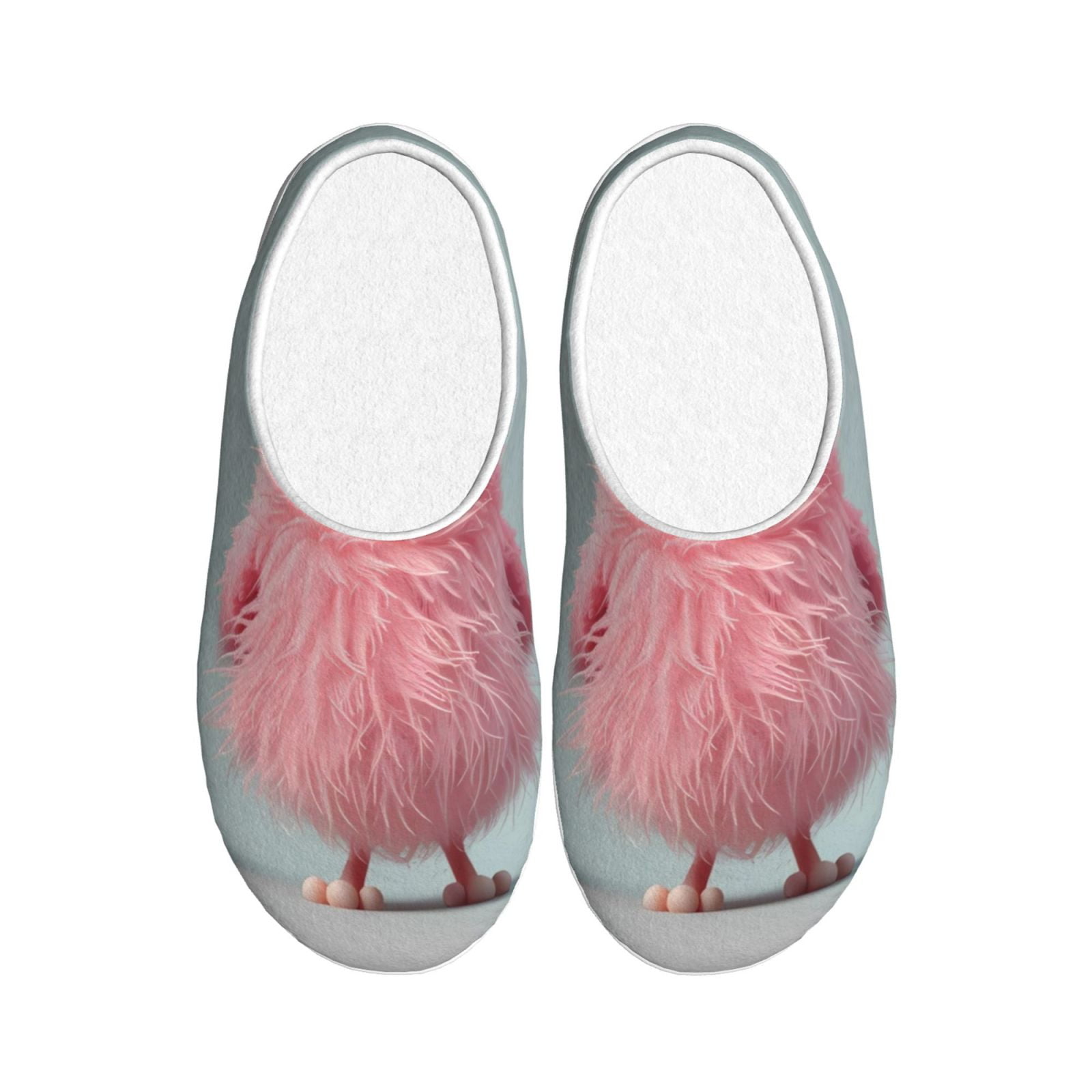 Balery Adorable Pink Fluffy Birds Pattern Women's Fuzzy Memory Foam ...