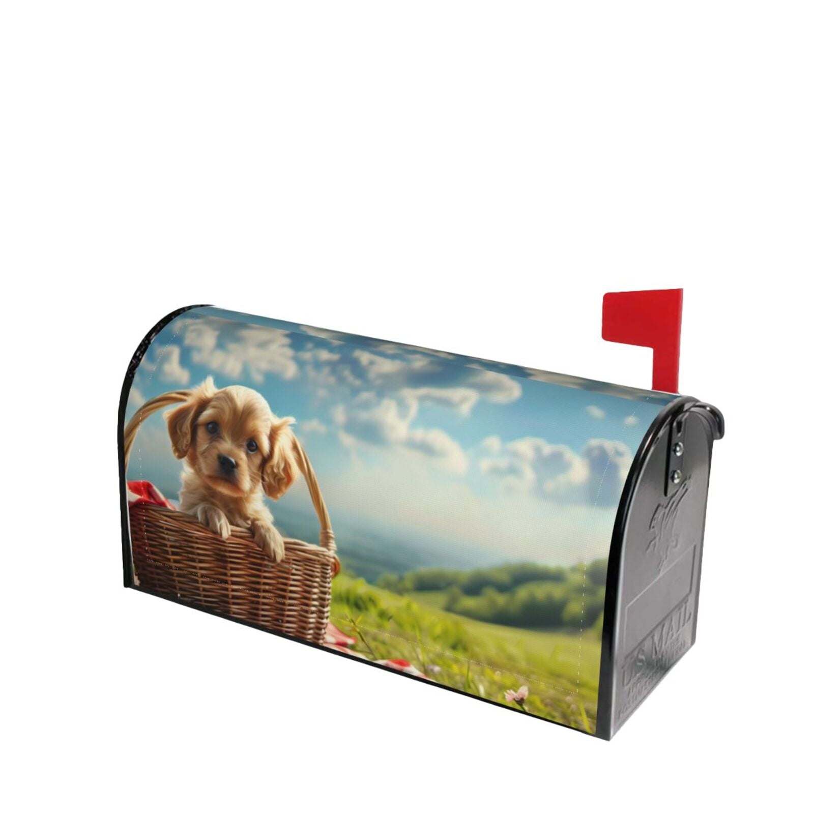 Balery Adorable Puppy Basket Mailbox Cover - Standard Size-21x18 in ...