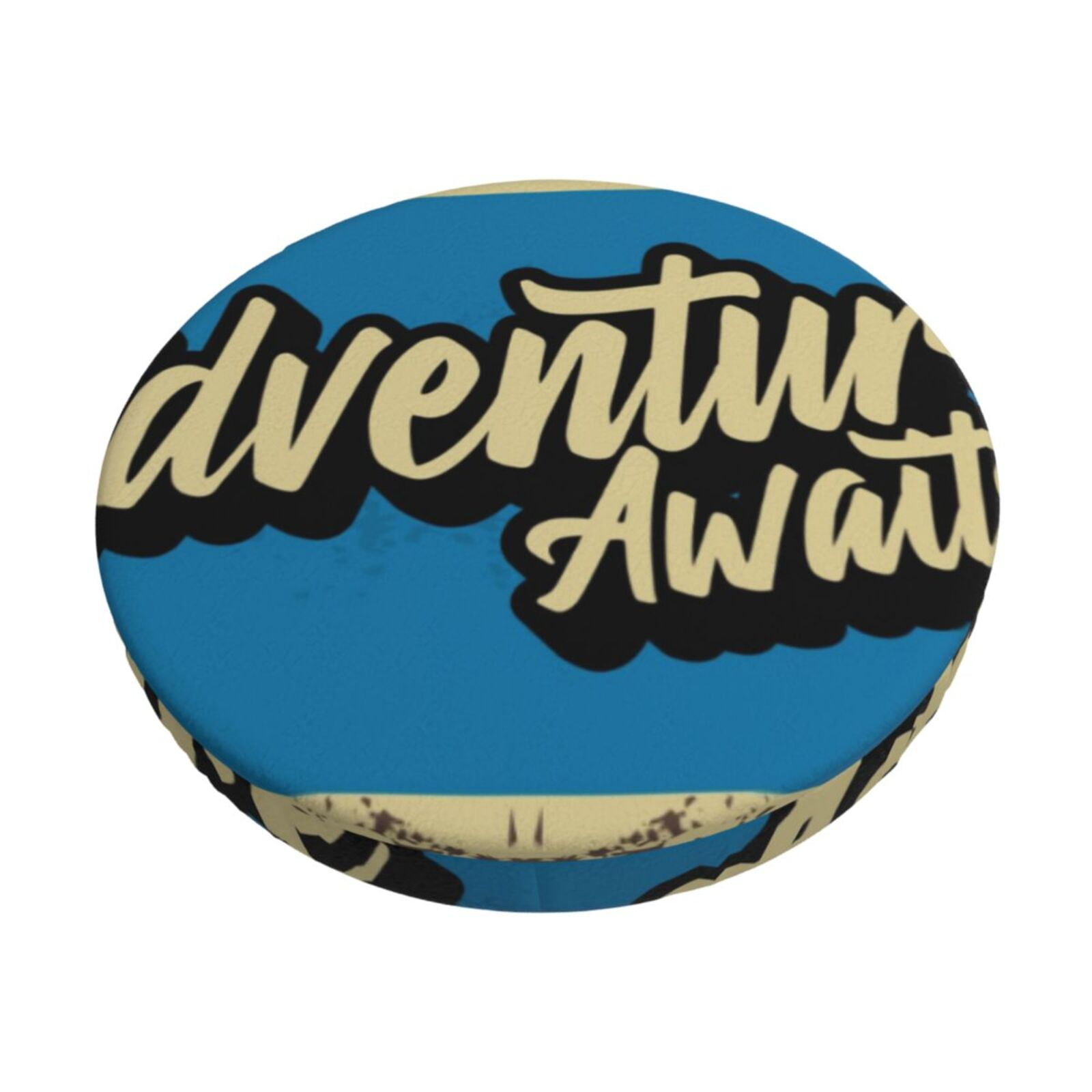 Balery Adventure Awaits Round Bar Stool Seat Covers Velvet Fabric ...