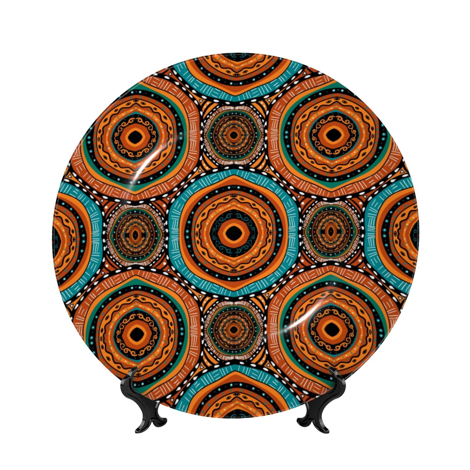 Balery African Tribal Style Print Bone China Decorative Plate Ceramic ...