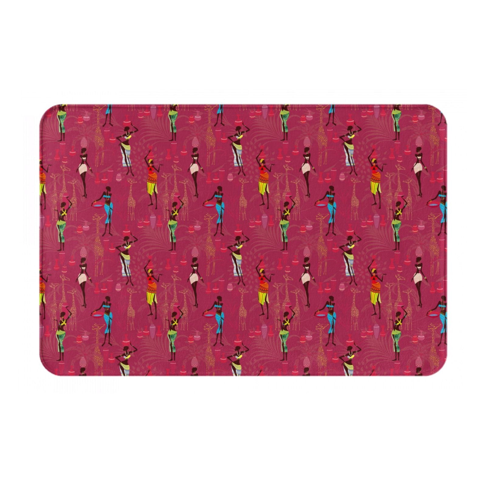 Balery African Women Bearing Clay Pots Doormat, Durable Flannel Fabric ...