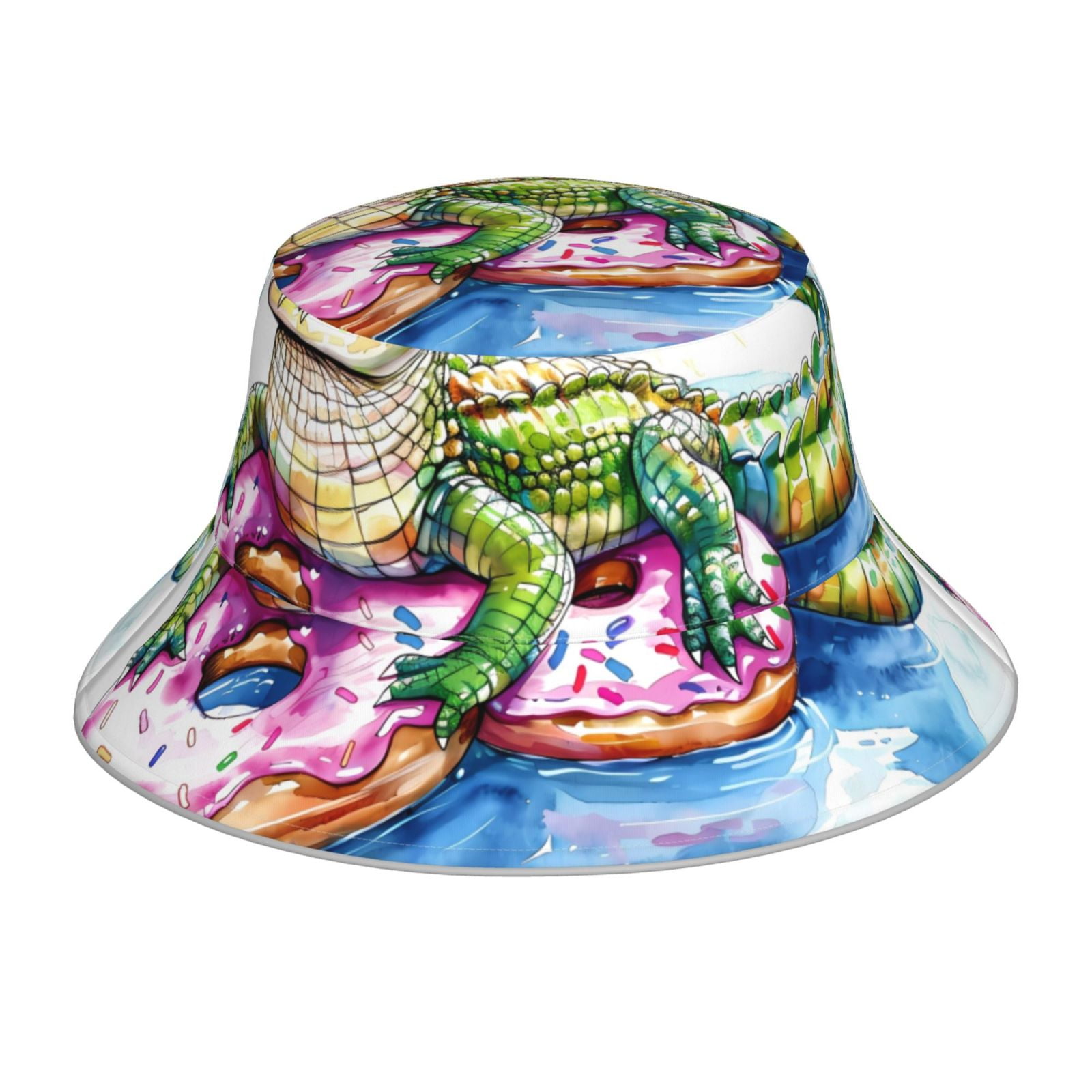 Balery Alligator Donut Pool Float Sun Hats for Men Women Bucket Hat UPF ...