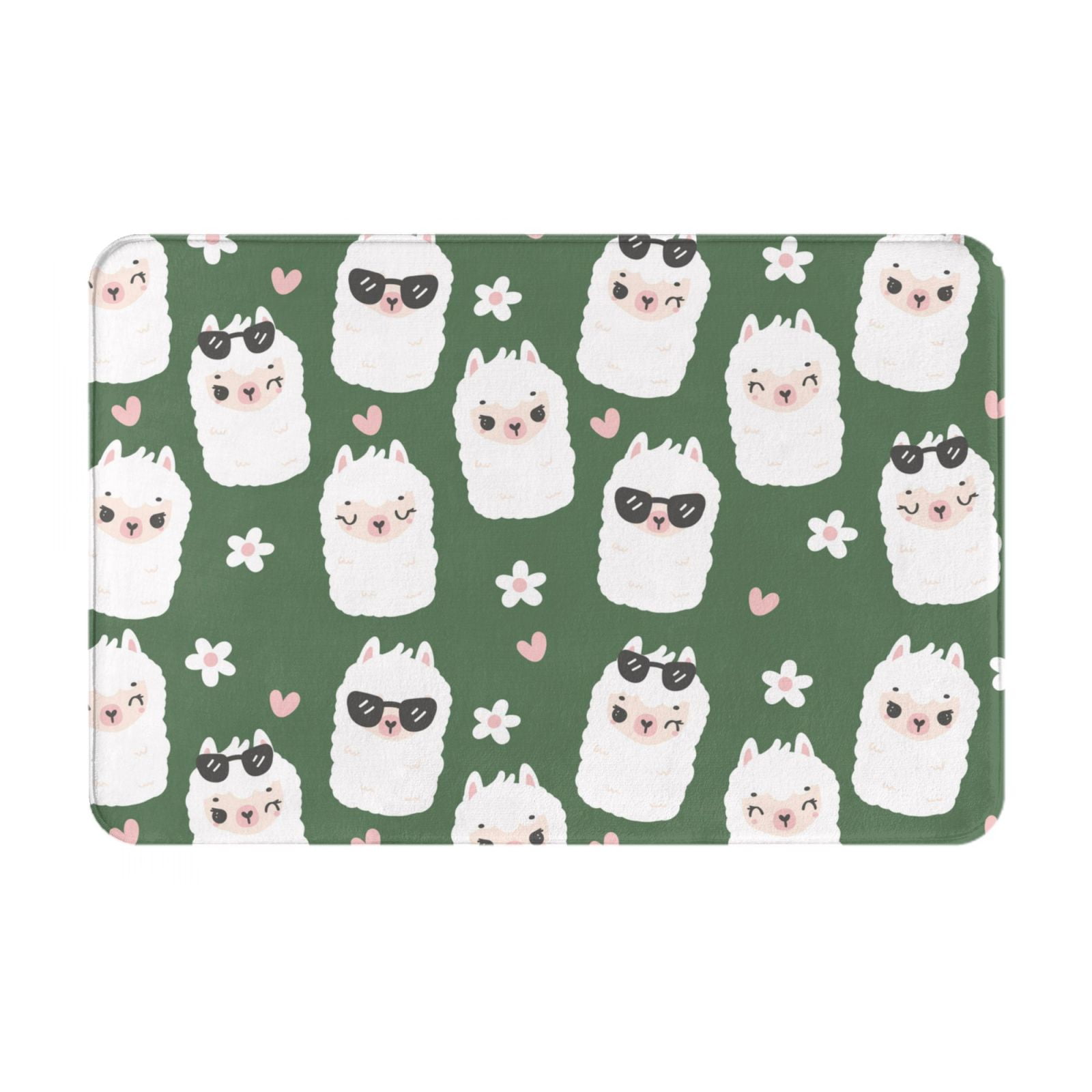 Balery Alpaca Faces Doormat, Durable Flannel Fabric, Waterproof Stain ...