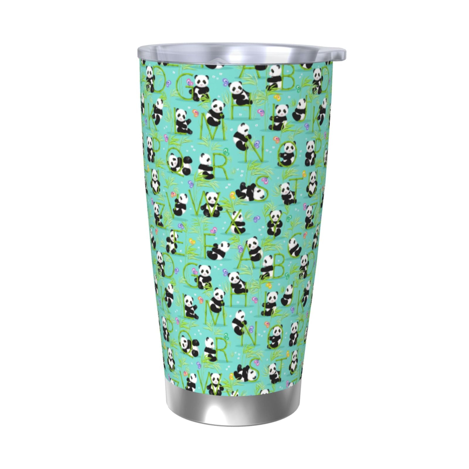Balery Alphabet And Panda Pattern 20oz Insulated Car Cup with Dual ...